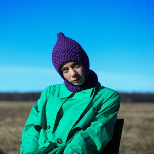 Hand-knitted Chunky Balaclava in Purple - Etsy