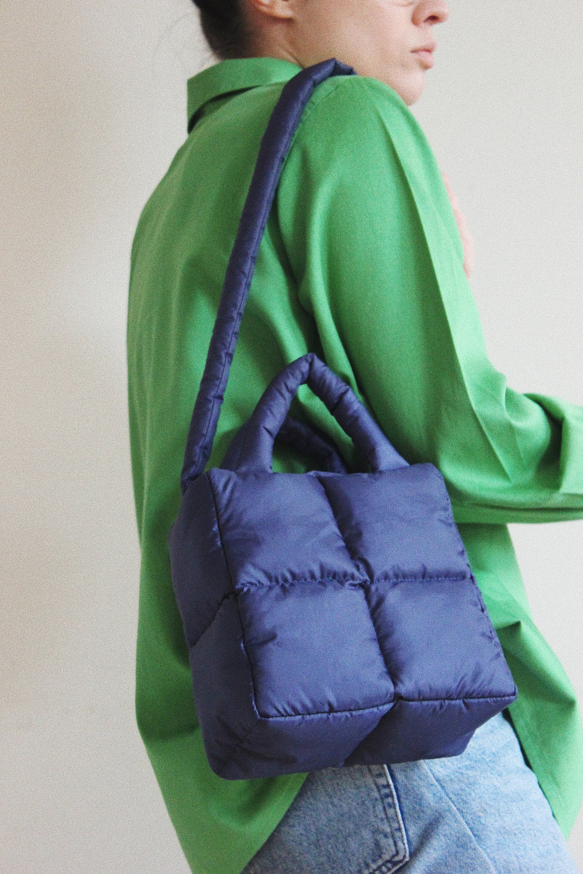 MINI PILLOW PUFFER Essential Bag in Navy Blue Tote Bag - Etsy