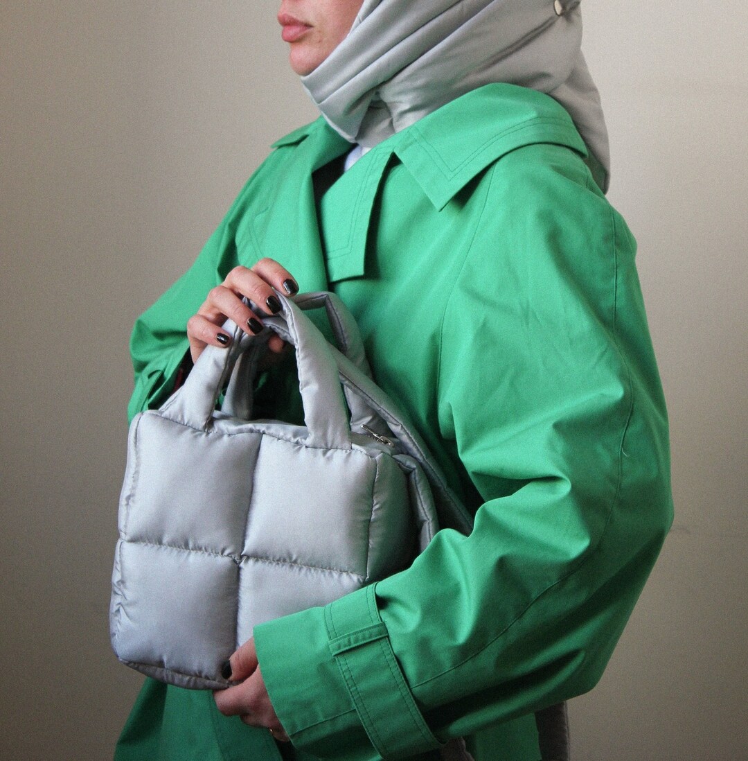 MINI PILLOW PUFFER Essential Bag in Light Gray , Tote Bag - Etsy