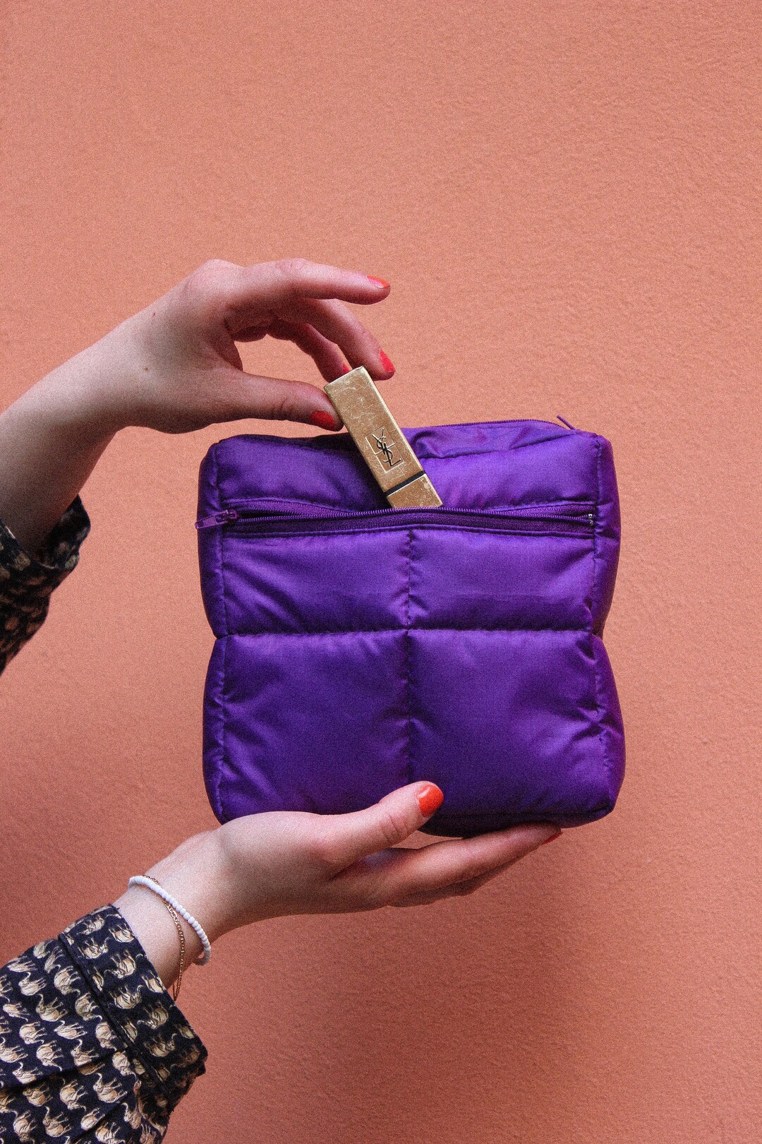Pillow Puffer Vanity Bag, Quilted Vanity Bag, Zipper Cosmetic Bag ...