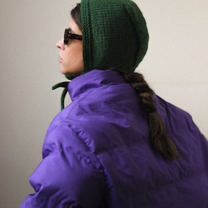 Hand-knitted Adult Bow Tie Bonnet Hat in Green - Etsy