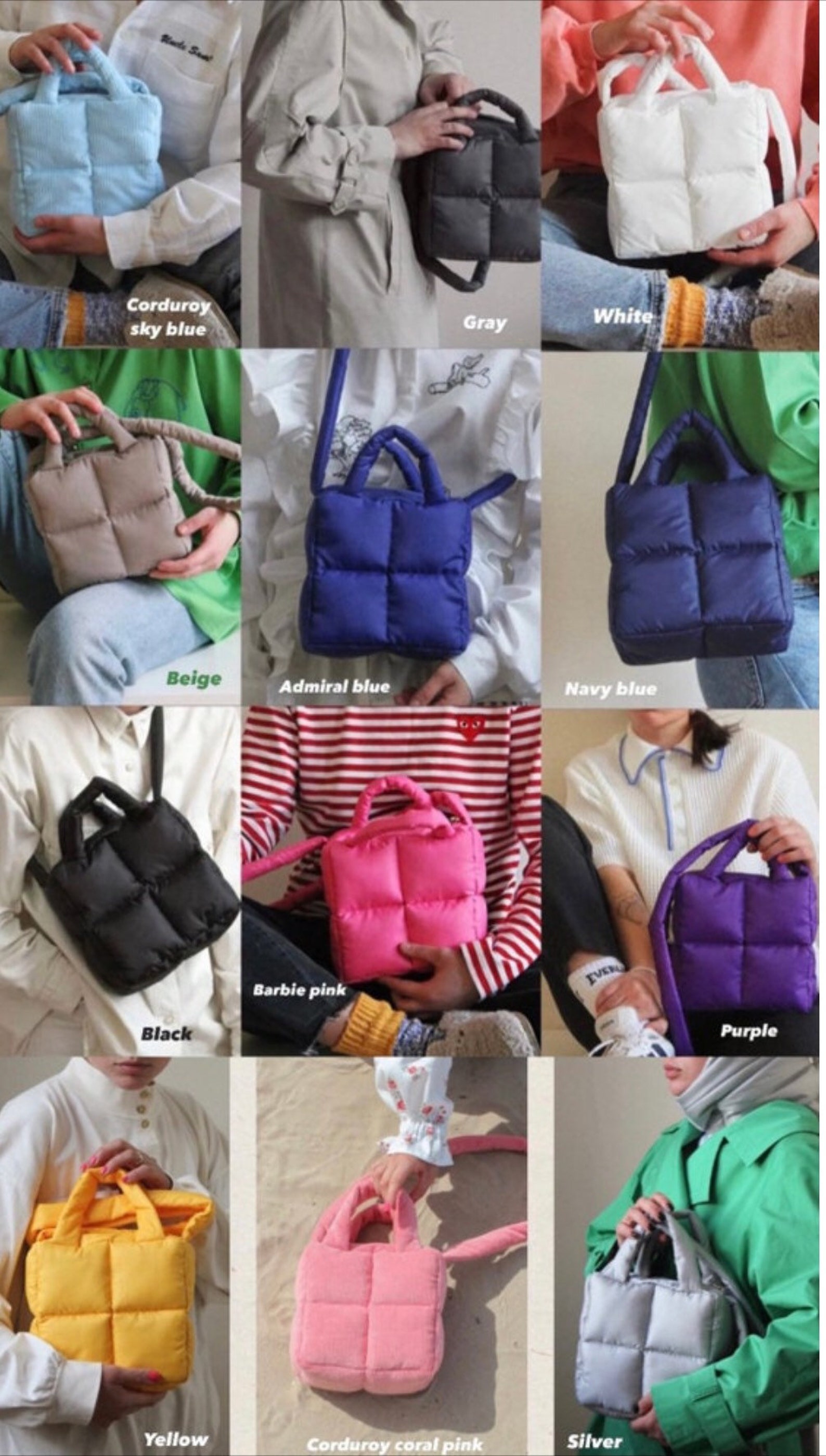 MINI PILLOW PUFFER Essential Bag in Red Tote Bag Neon - Etsy