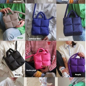 MINI PILLOW PUFFER Essential Bag in Red; Tote Bag - Etsy