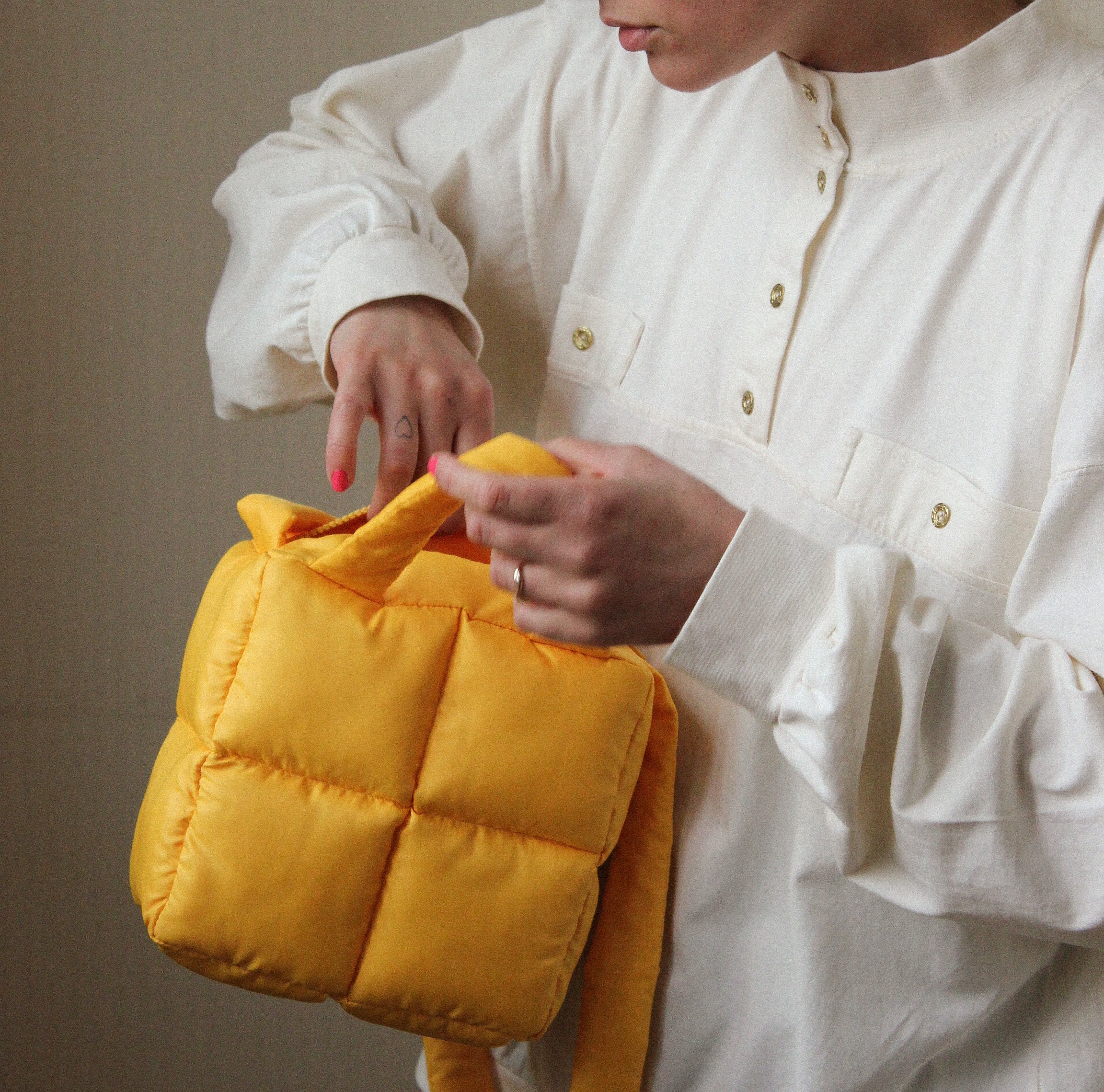 MINI PILLOW PUFFER Essential Bag in Yellow Yolk , Tote Bag - Etsy