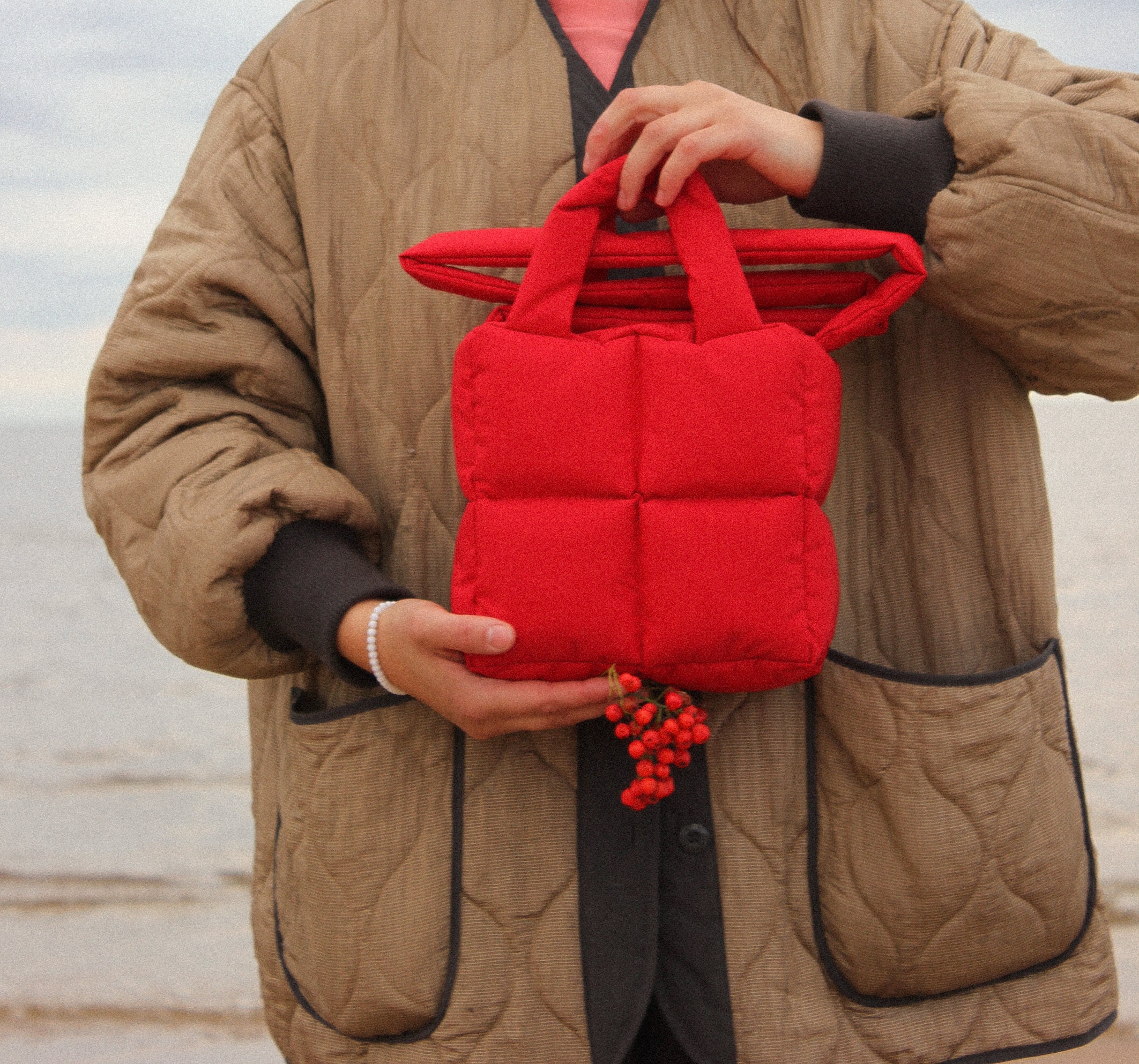 MINI PILLOW PUFFER Essential Bag in Red Tote Bag Neon - Etsy