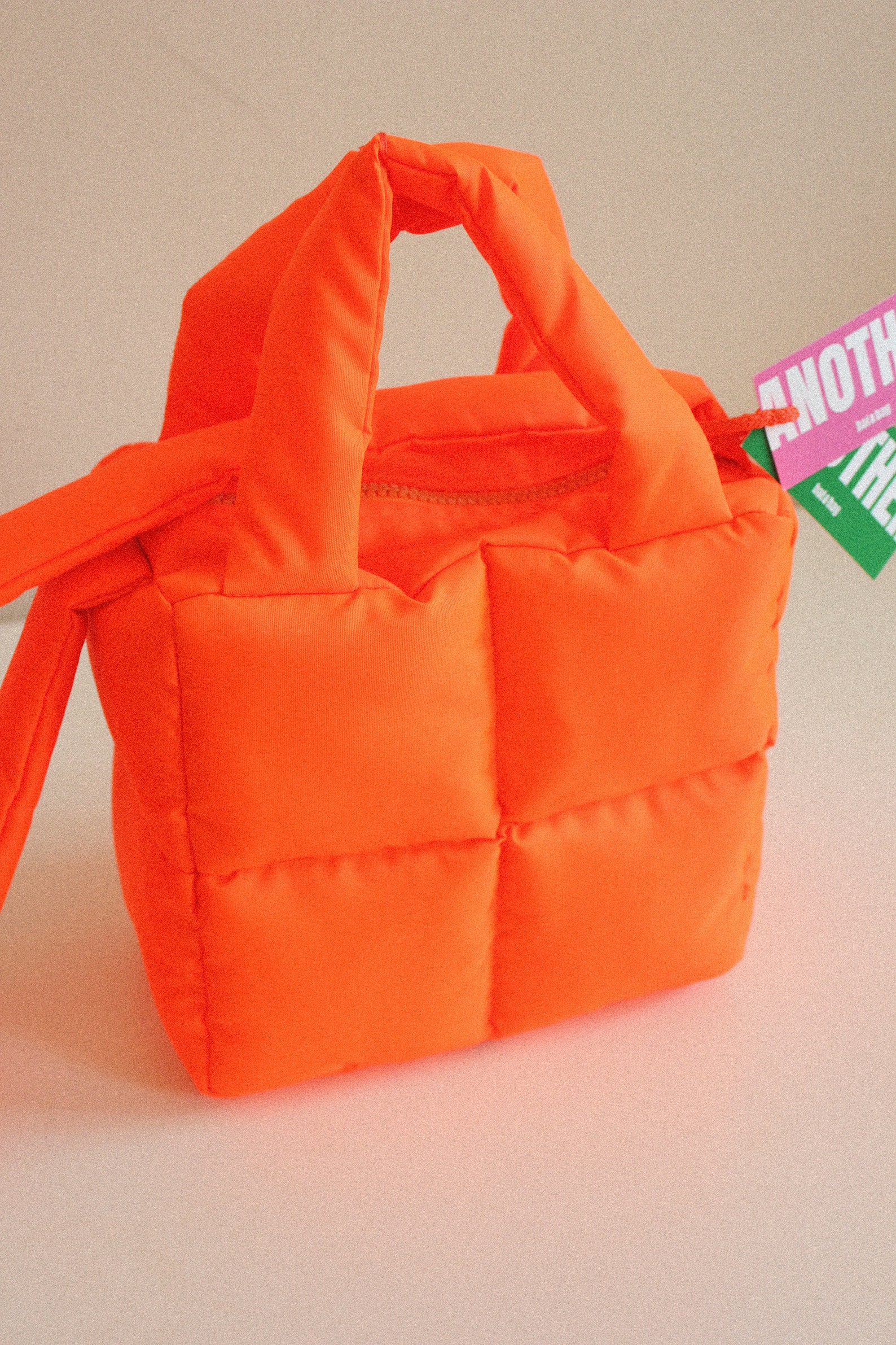 MINI PILLOW PUFFER Essential Bag in Neon Orange , Tote Bag , Neon ...