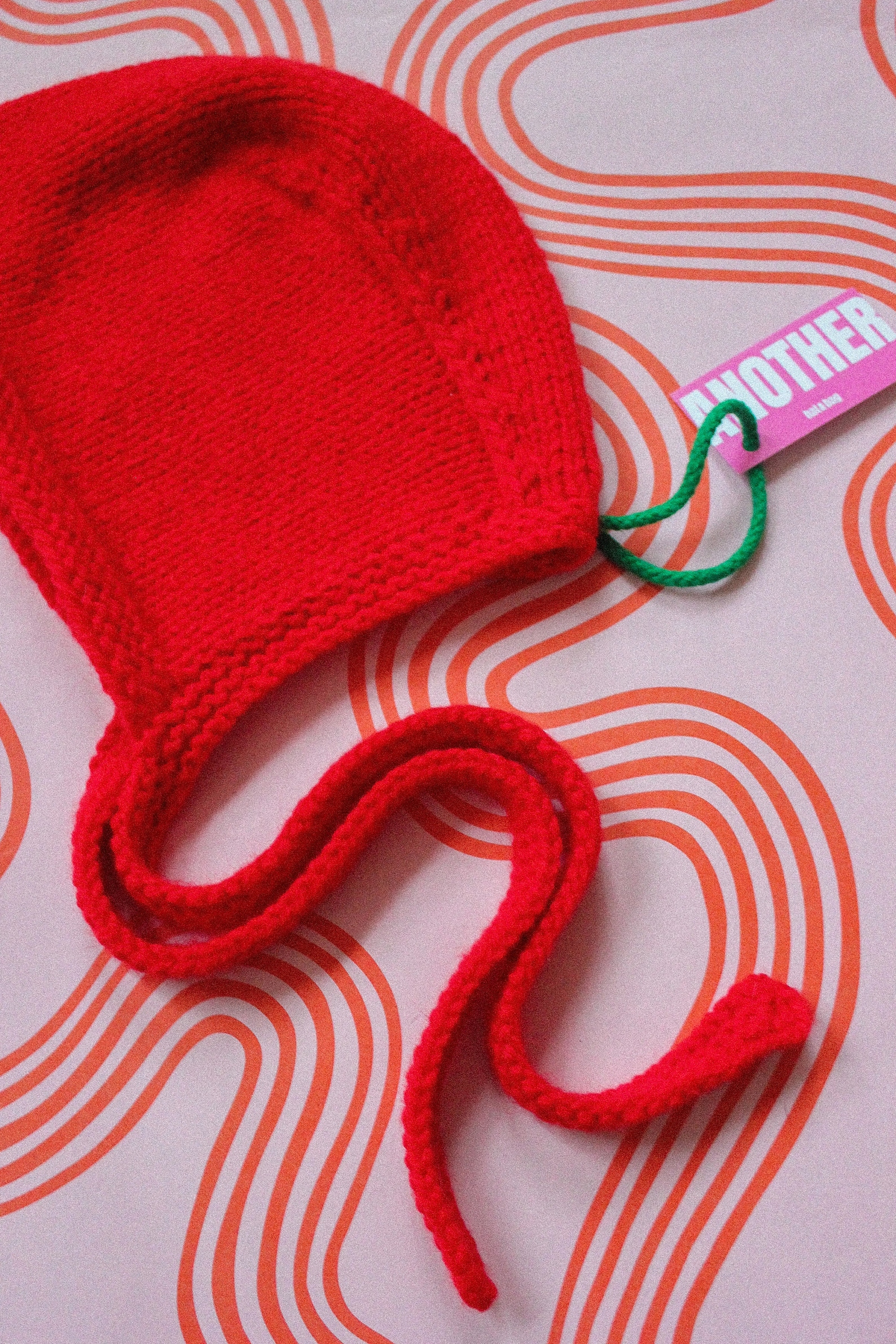 Hand-knitted Adult Bow Tie Bonnet Hat in Hot Red - Etsy