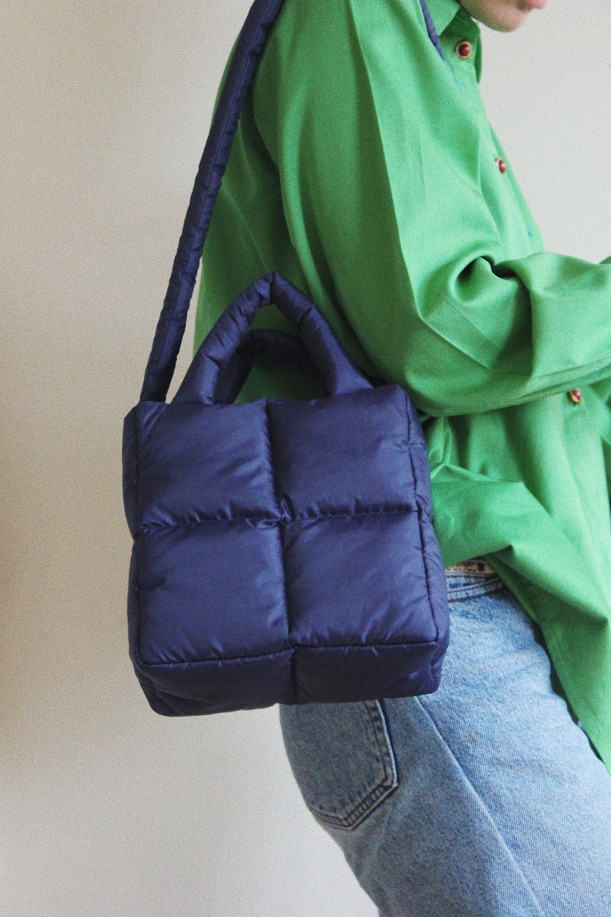 MINI PILLOW PUFFER Essential Bag in Navy Blue Tote Bag - Etsy