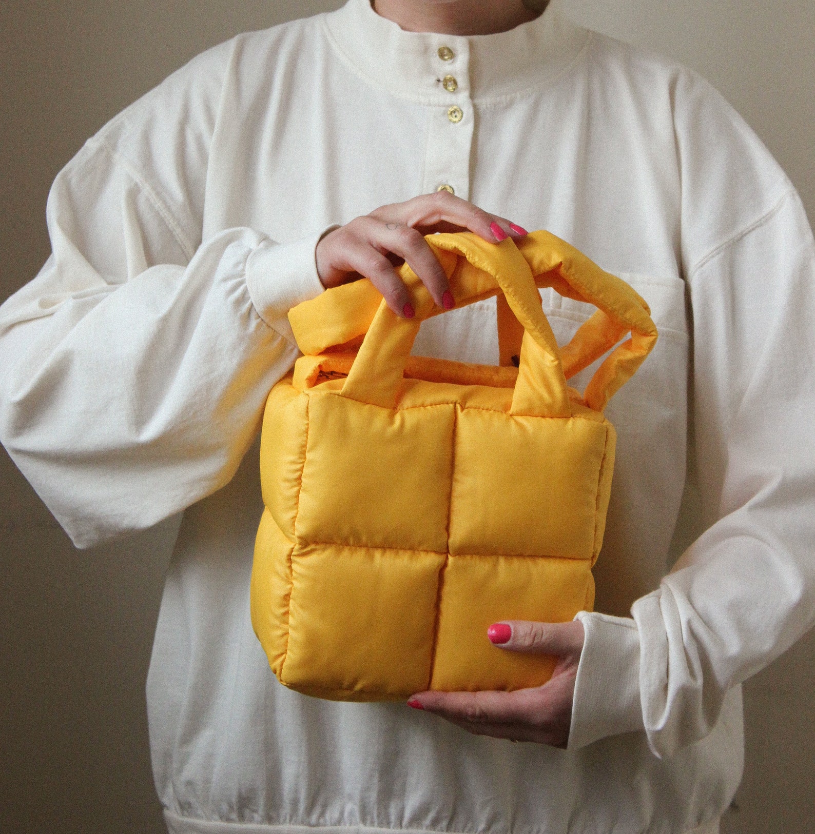 MINI PILLOW PUFFER Essential Bag in Yellow Yolk , Tote Bag - Etsy