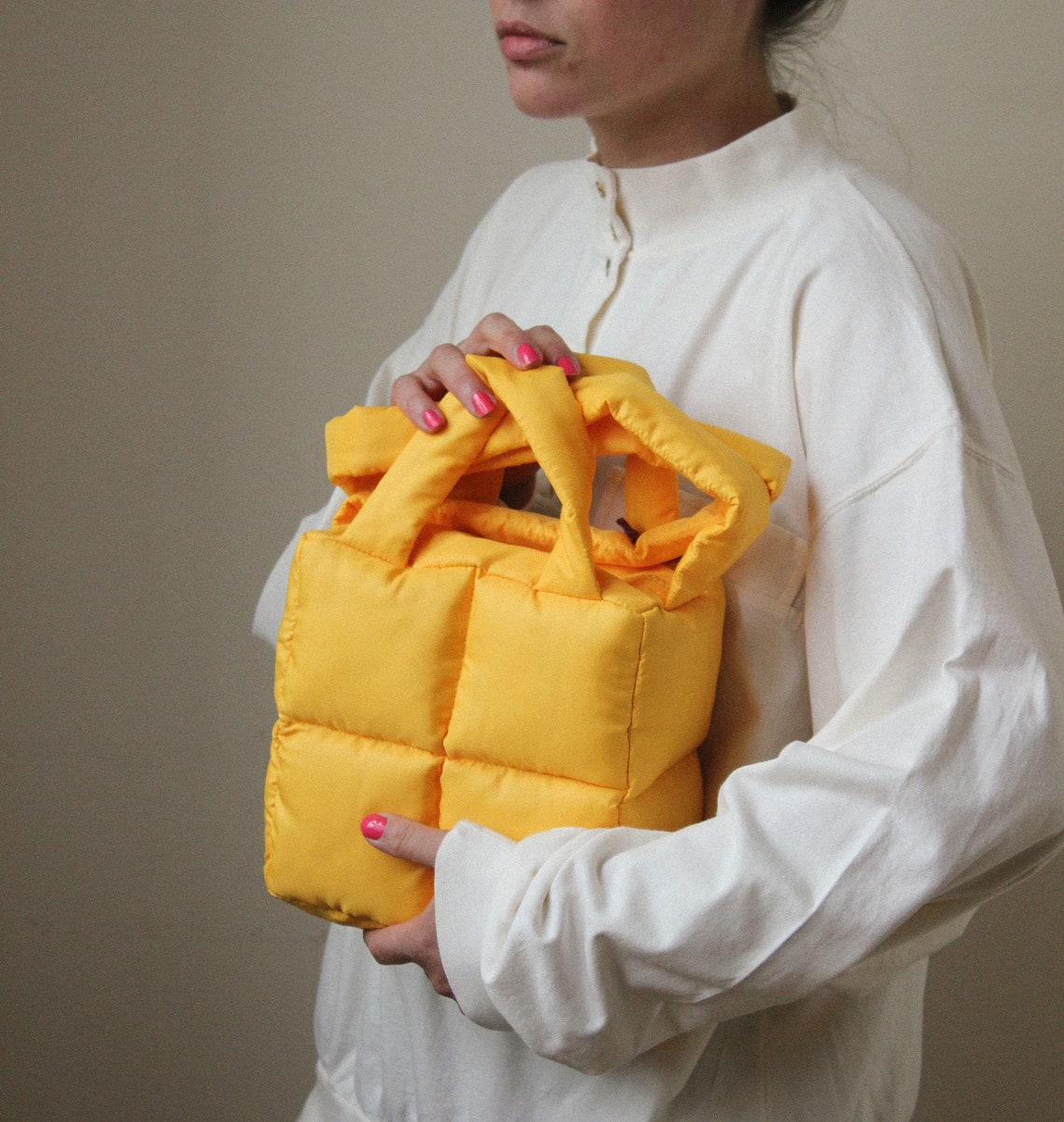 MINI PILLOW PUFFER Essential Bag in Yellow Yolk , Tote Bag - Etsy
