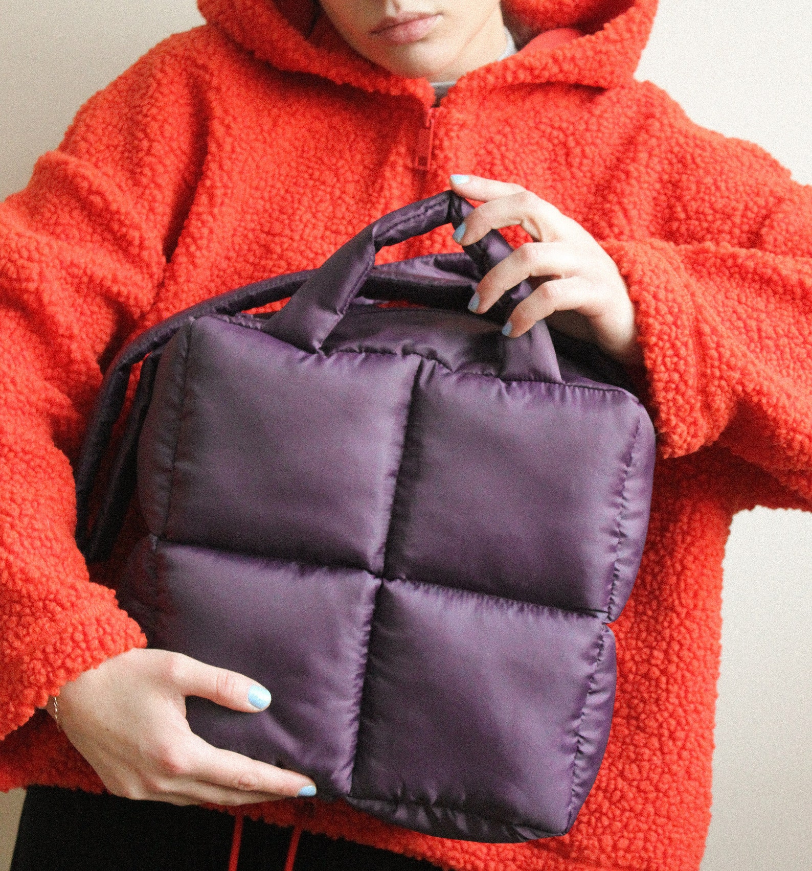 PILLOW PUFFER BAG in Powder Pink Padded Super Puffer Oversize Tote ...