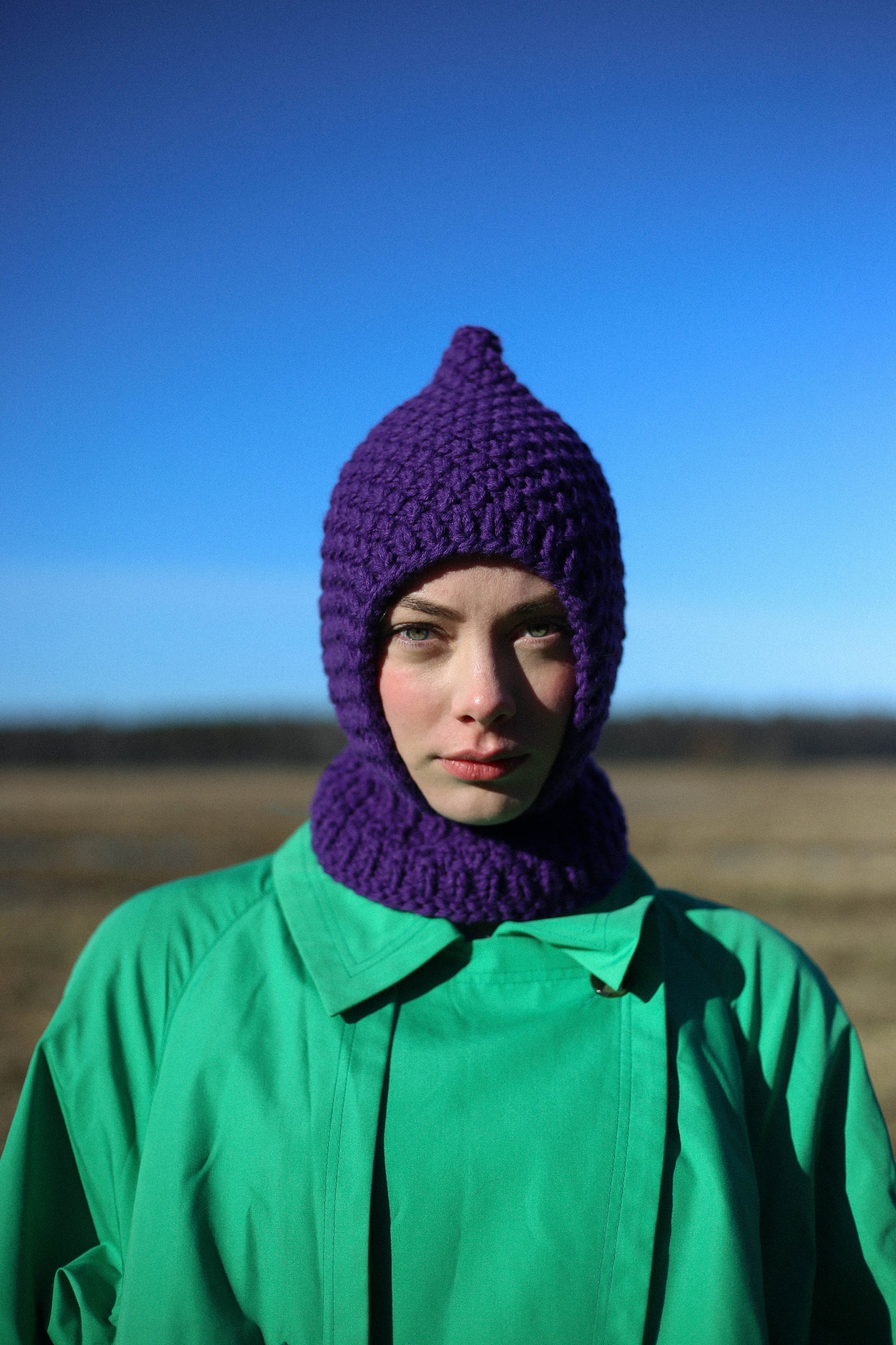 Hand-knitted Chunky Balaclava in Purple - Etsy