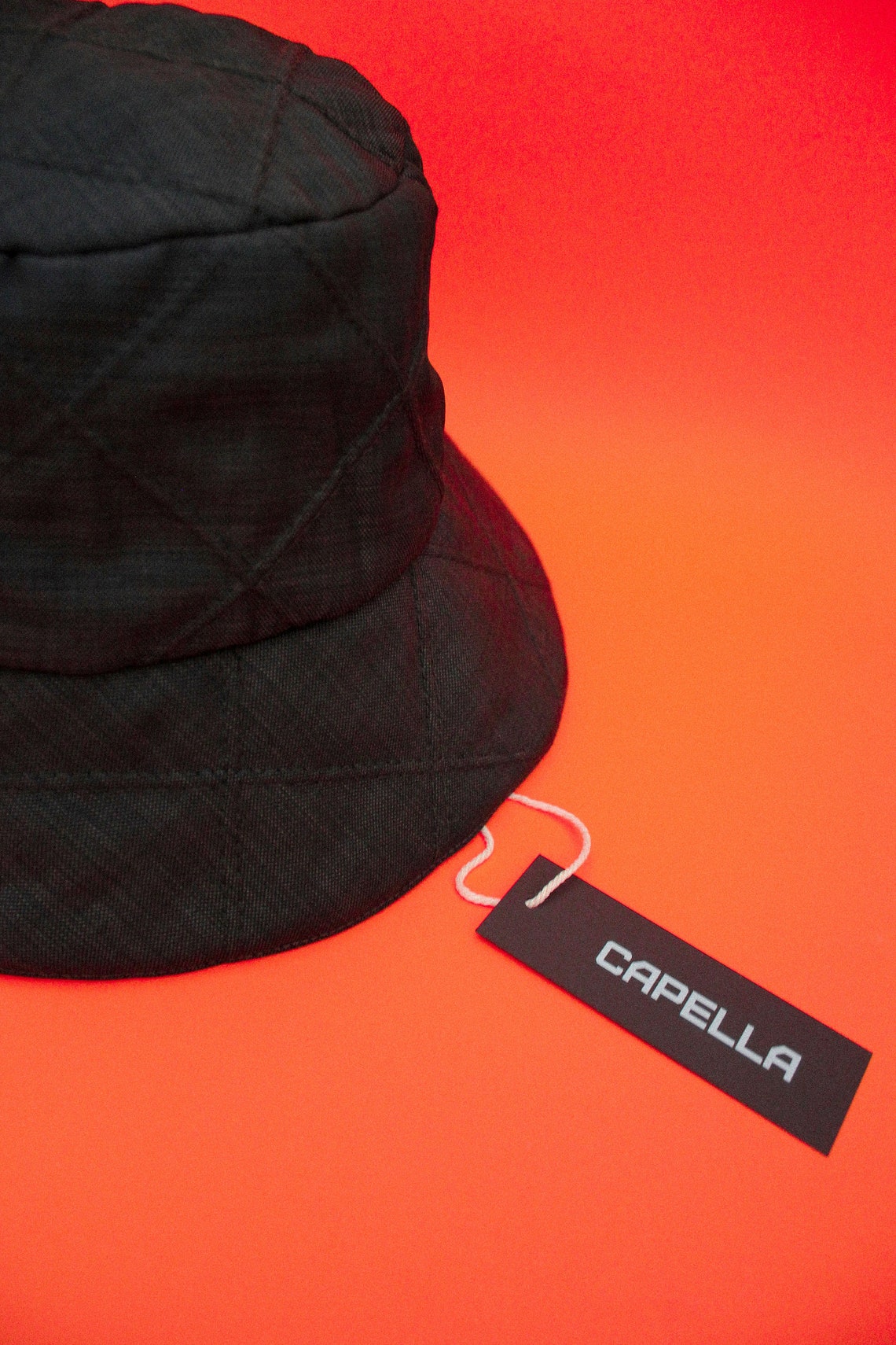 Black Puffer Bucket Hat With Stitching | Etsy