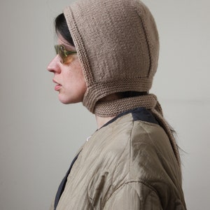 Hand-knitted Adult Bow Long Tie Bonnet Hat in Beige - Etsy