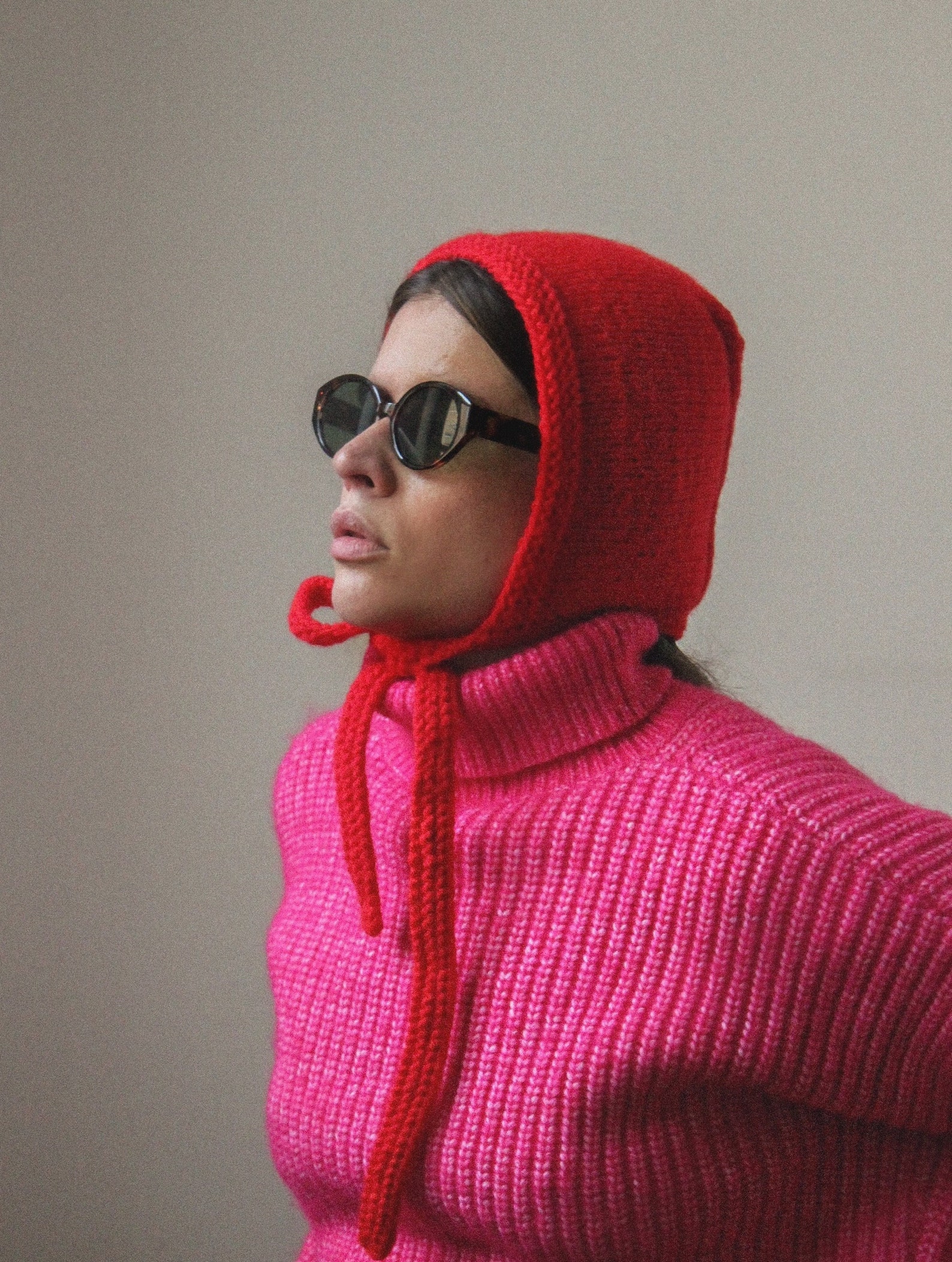 Hand-knitted Adult Bow Tie Bonnet Hat in Hot Red - Etsy