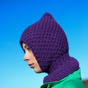 Hand-knitted Chunky Balaclava in Purple - Etsy