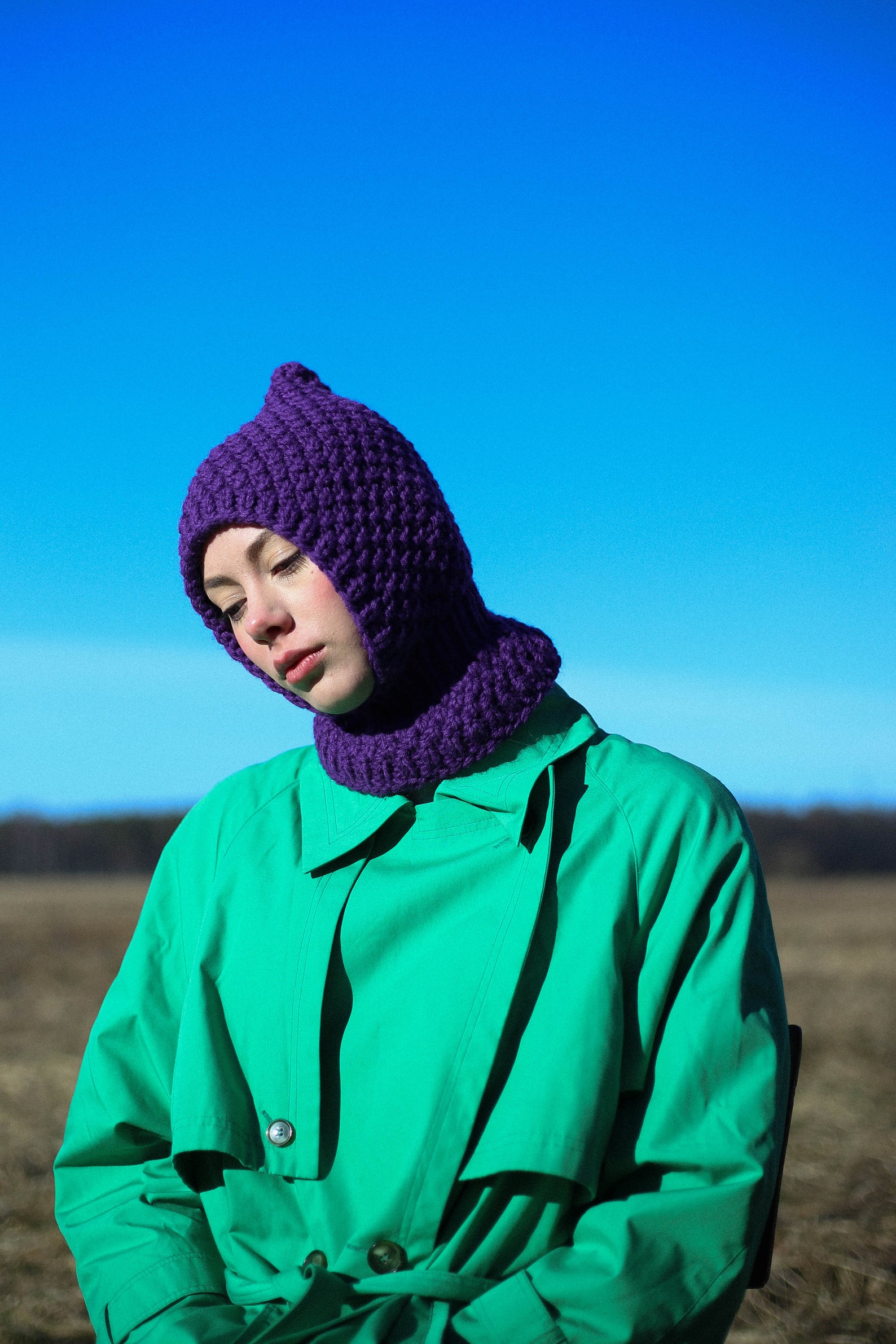 Hand-knitted Chunky Balaclava in Purple - Etsy