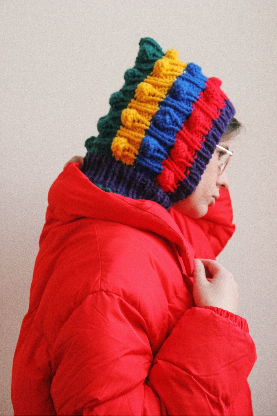 Multicolored Balaclava With Dimensional Tuck Knitting Technique - Etsy