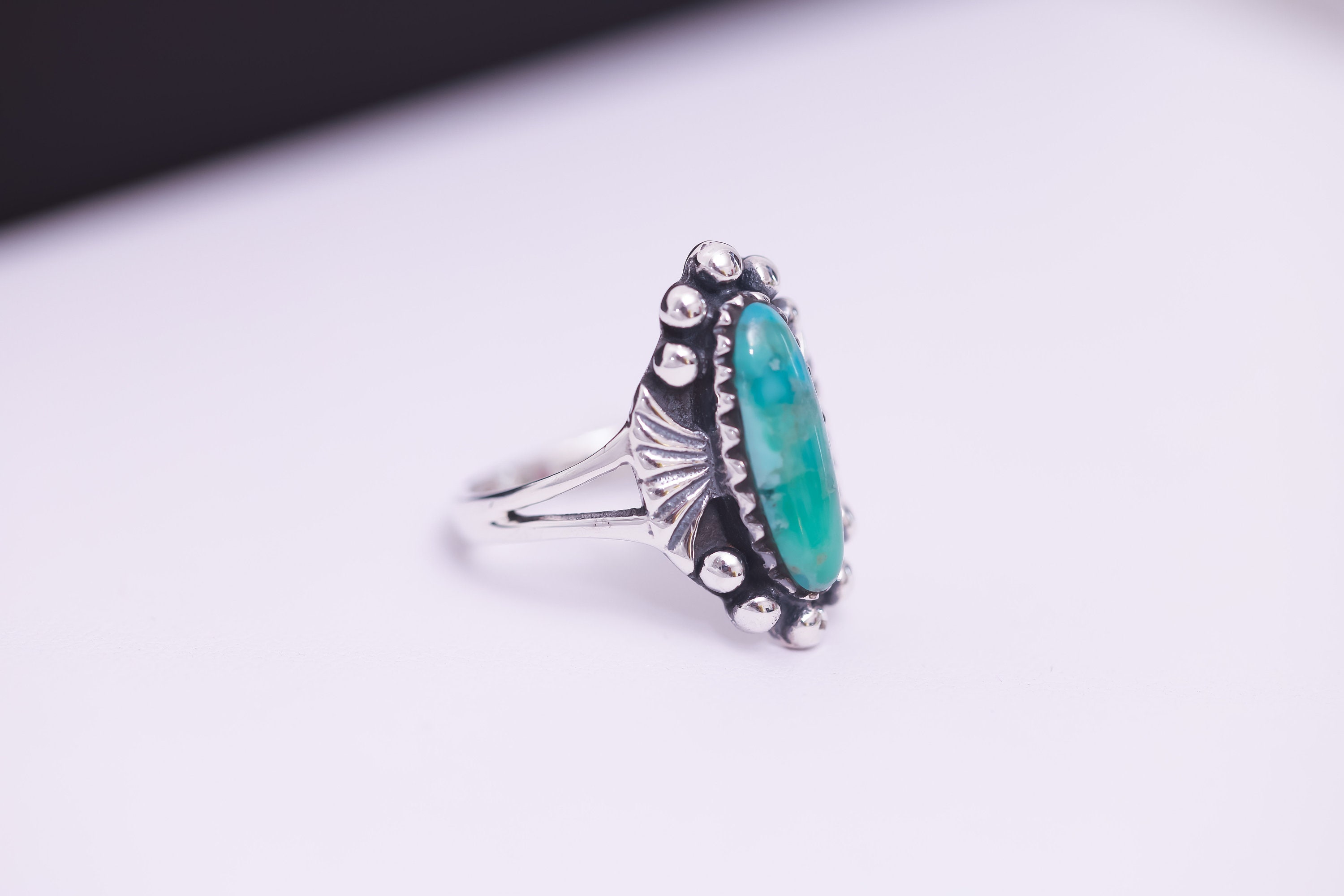 Vintage Turquoise Silver Ring Turquoise Ring Boho Ring | Etsy