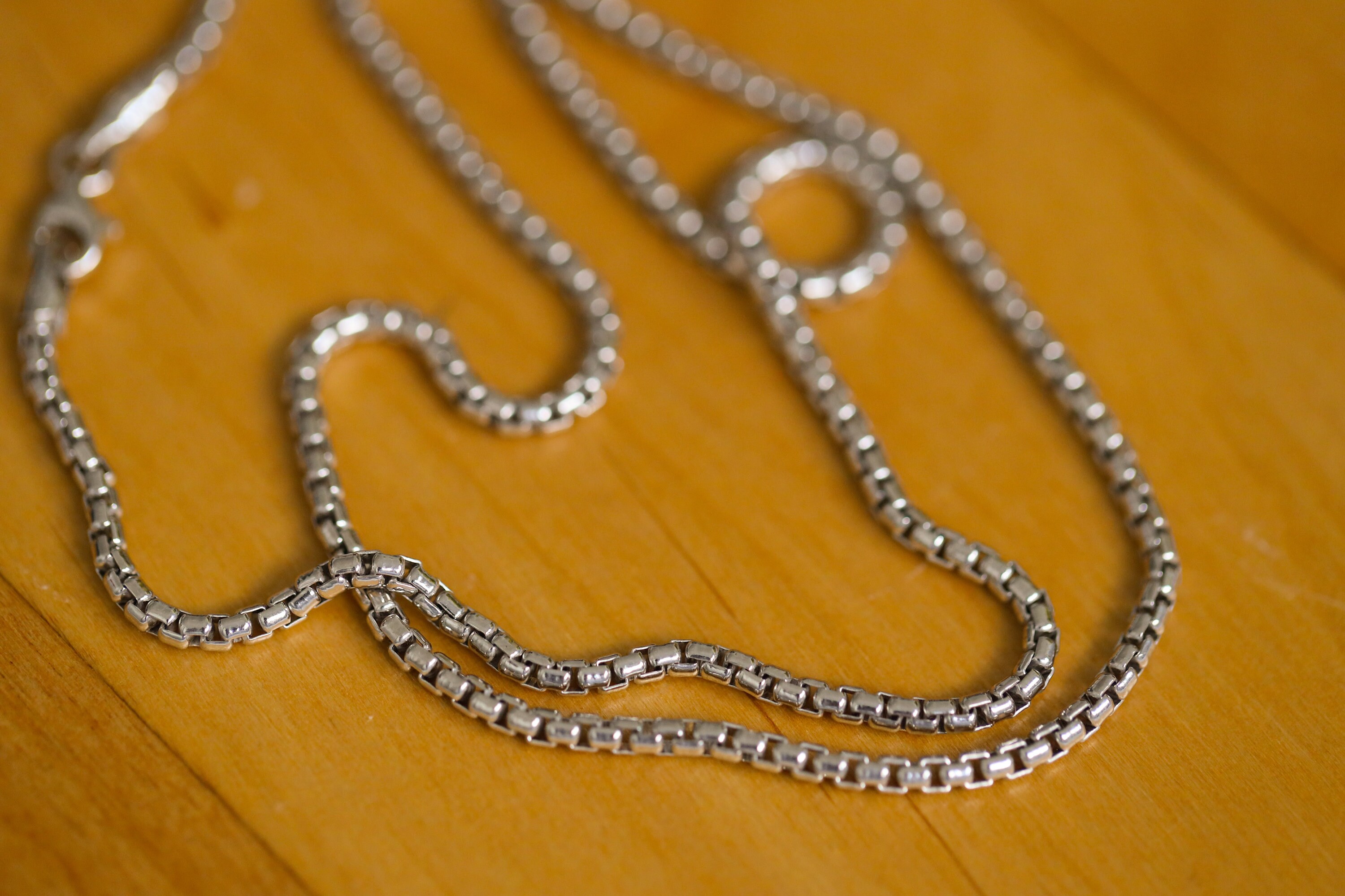 Big Rounded Box Silver Chain Solid Durable Handmade Silver | Etsy