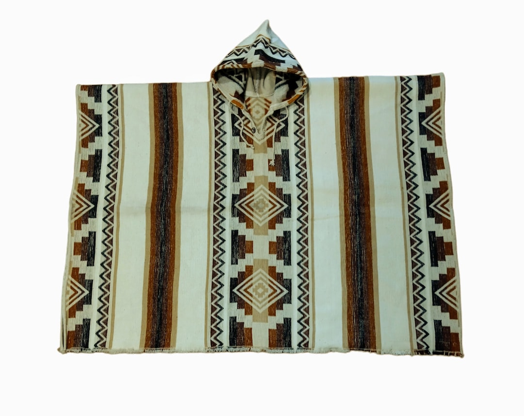 Western Poncho, 100% Alpaca Wool Poncho, Thick Heavy Duty Cowboy Poncho ...