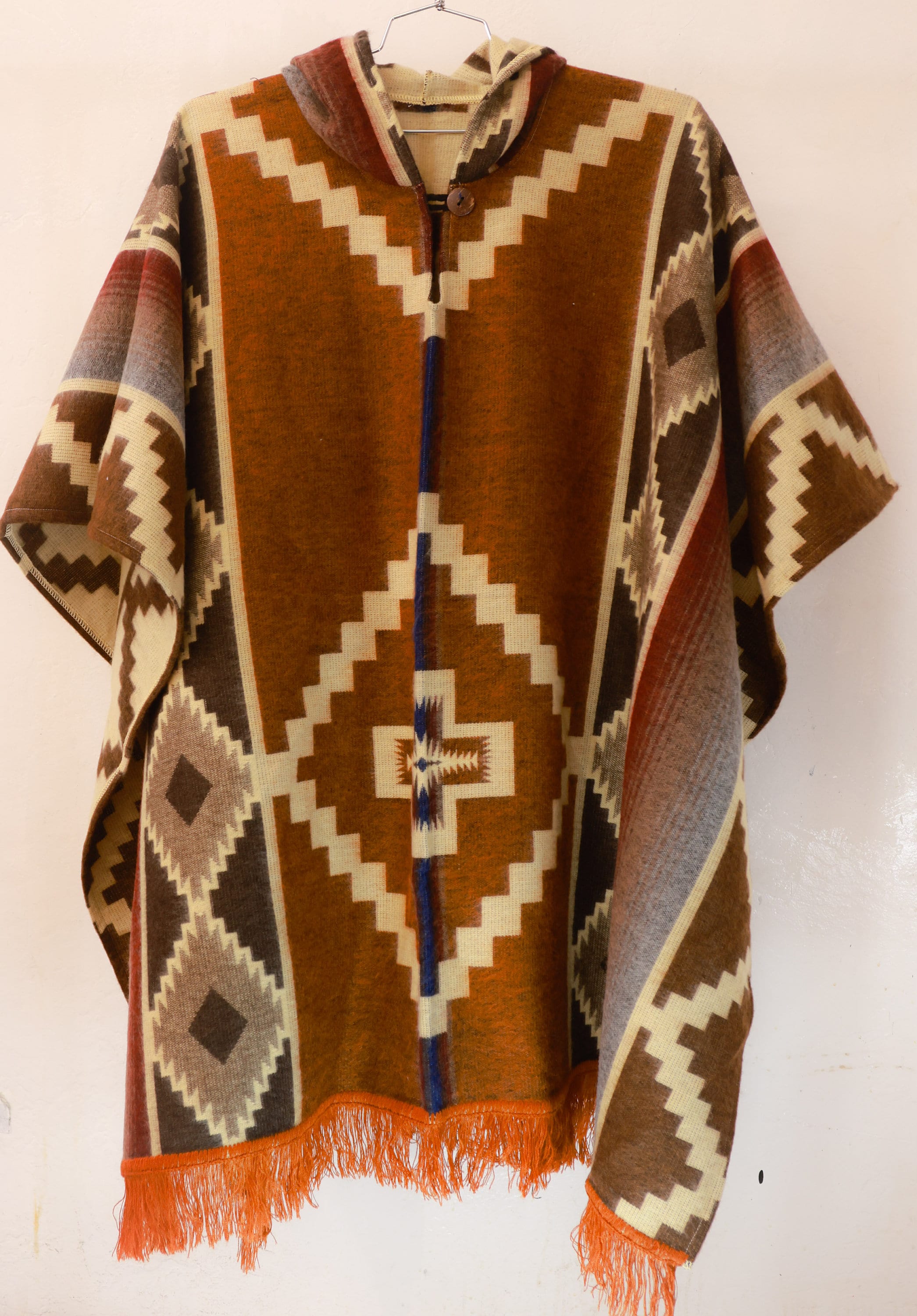 Handmade Alpaca Poncho, Reversible Poncho, Geometric Design Poncho ...
