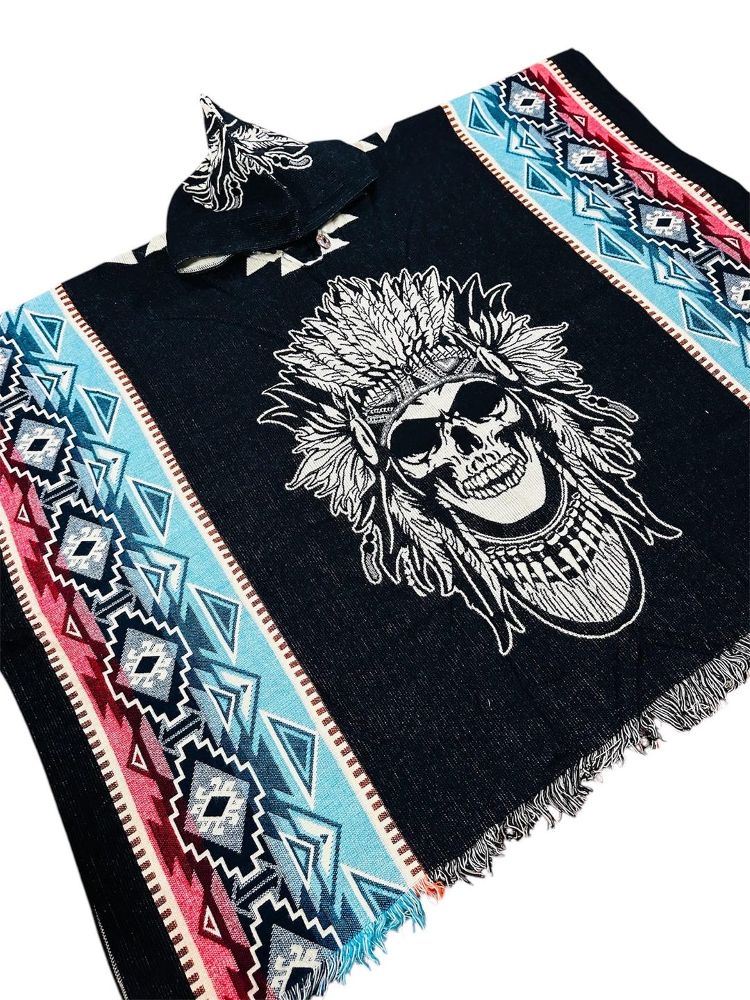 Chief Head Poncho, Skull Poncho, One of a Kind Handmade Alpaca Poncho ...
