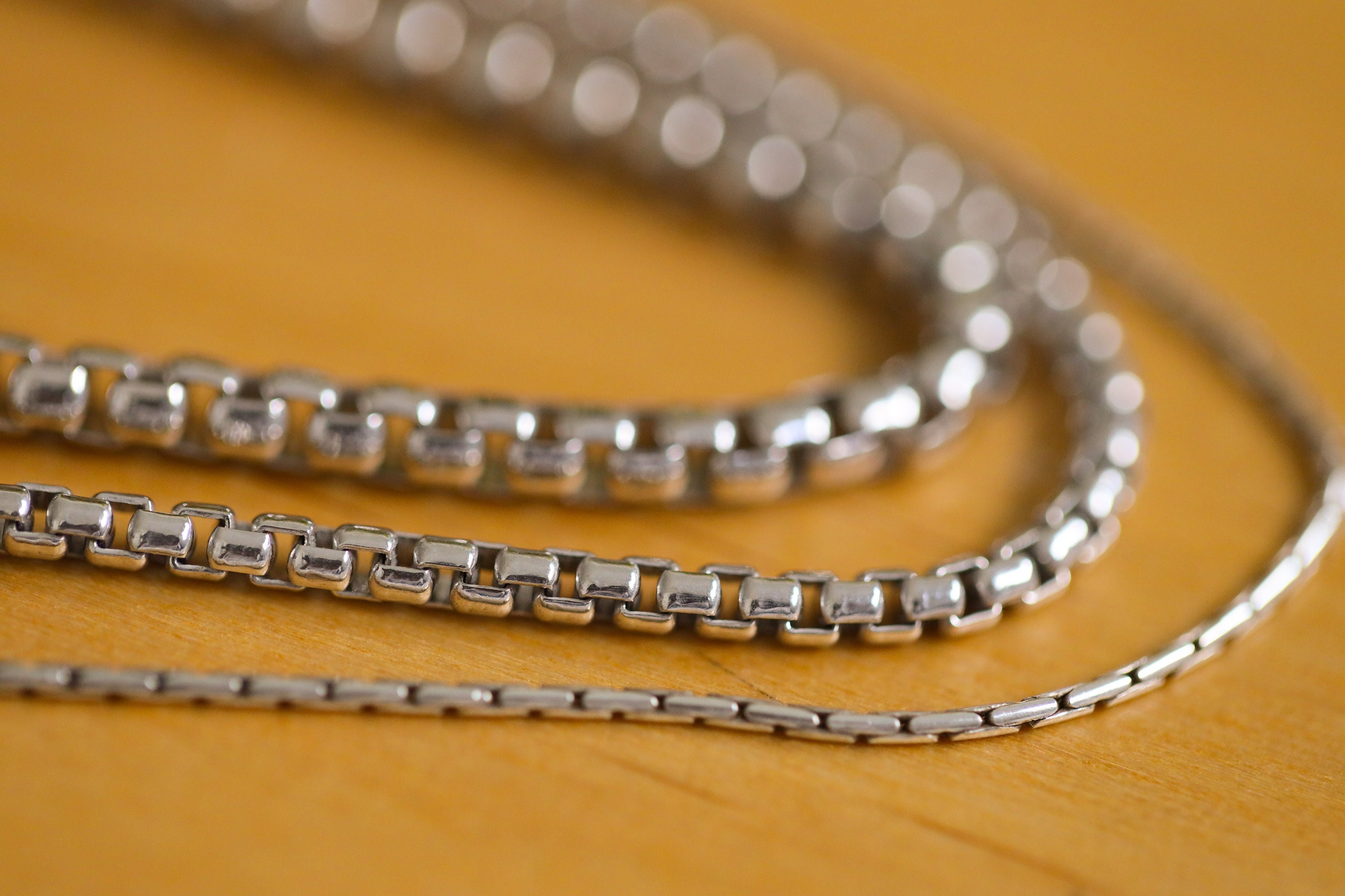 Big Rounded Box Silver Chain Solid Durable Handmade Silver | Etsy