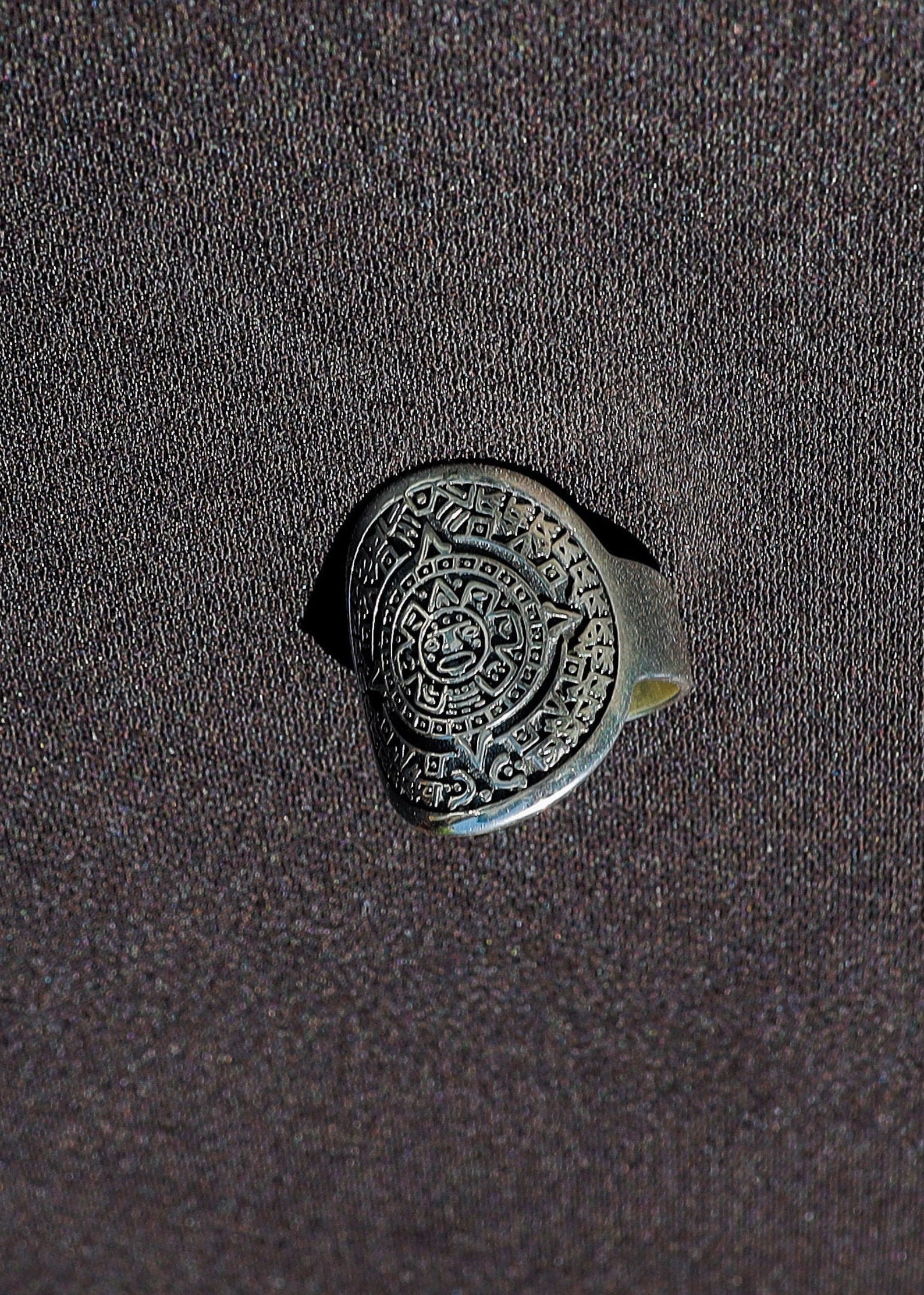 Big Aztec Calendar Ring Handmade Aztec Calendar Solid Silver - Etsy