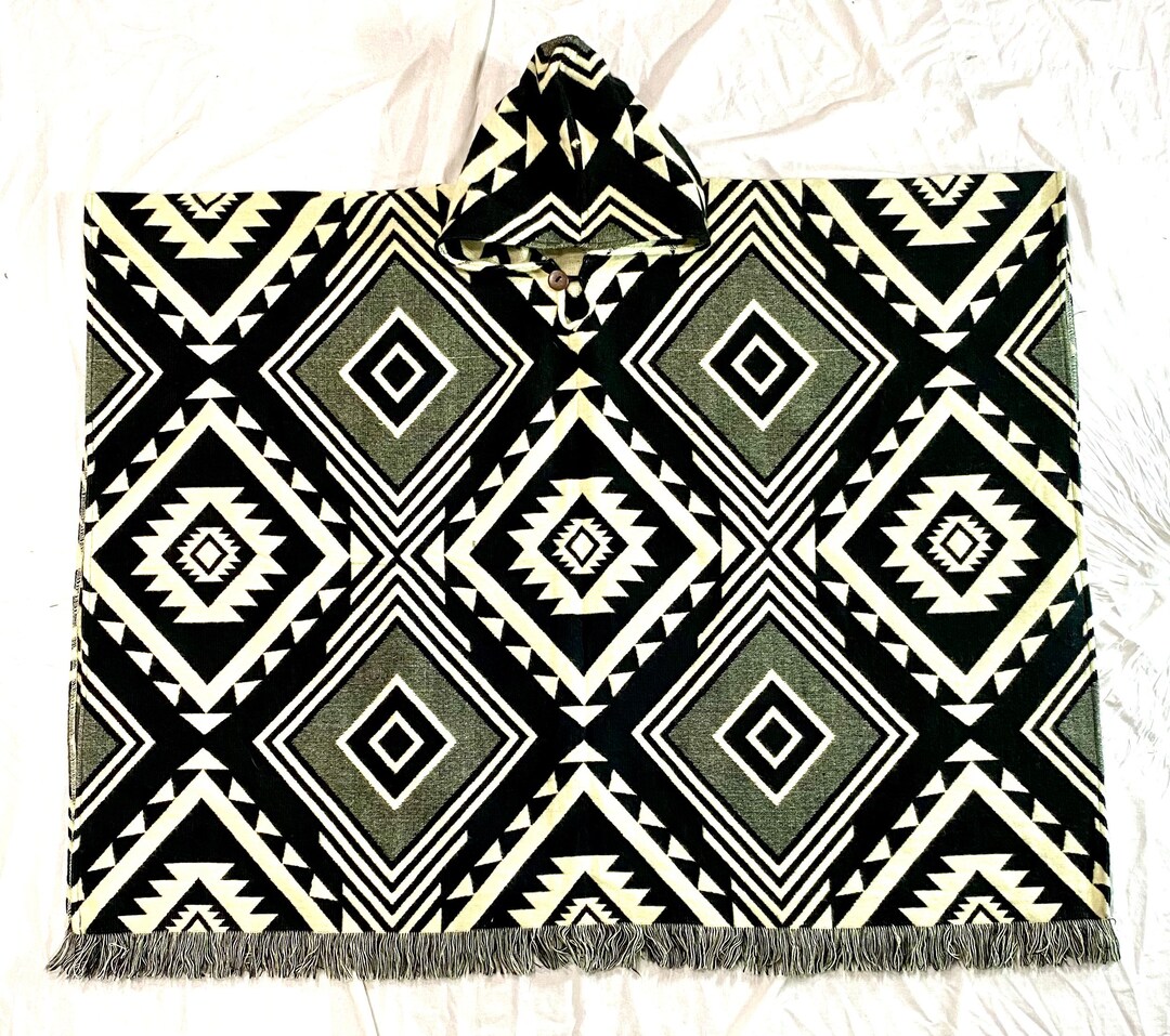 Black and White Poncho, Hand Made Poncho, Alpaca Wool Poncho, Unisex ...