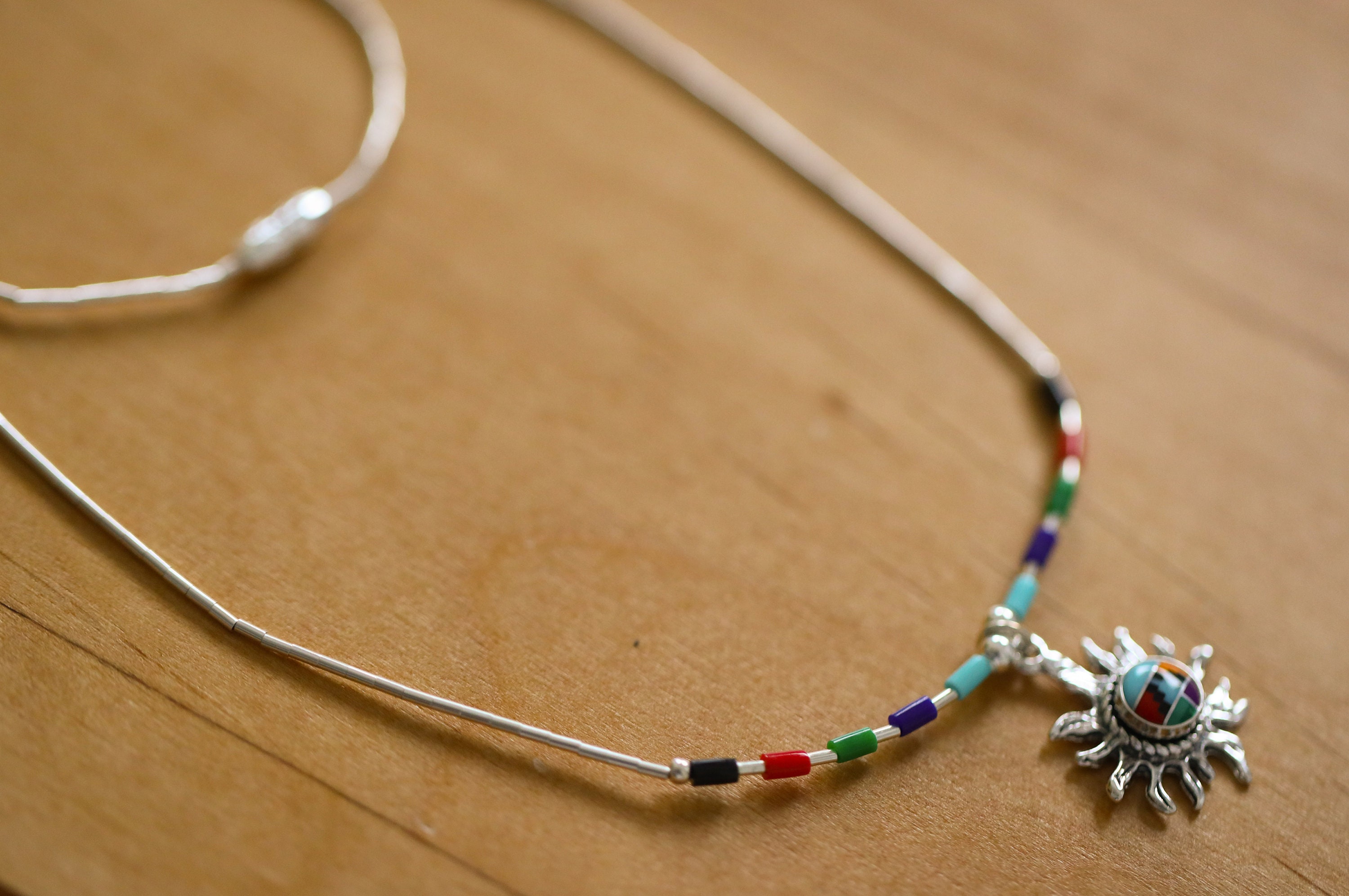 Zuni Style Silver Necklace Sun Silver Necklace Native Silver - Etsy