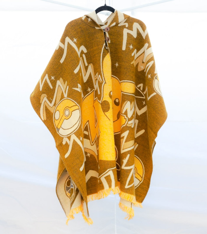 Pokemon Poncho, Alpaca Wool Poncho, Unisex Pokemon Poncho, Pikachu ...