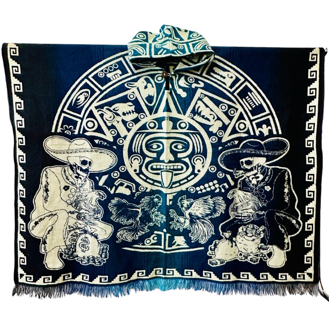 Mayan Calendar Poncho, Unisex Poncho, Handmade Poncho, Alpaca Wool ...