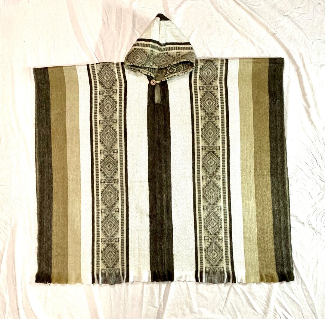 Beige Poncho, Baby Alpaca Poncho, Handmade Native Poncho, Gaban ...