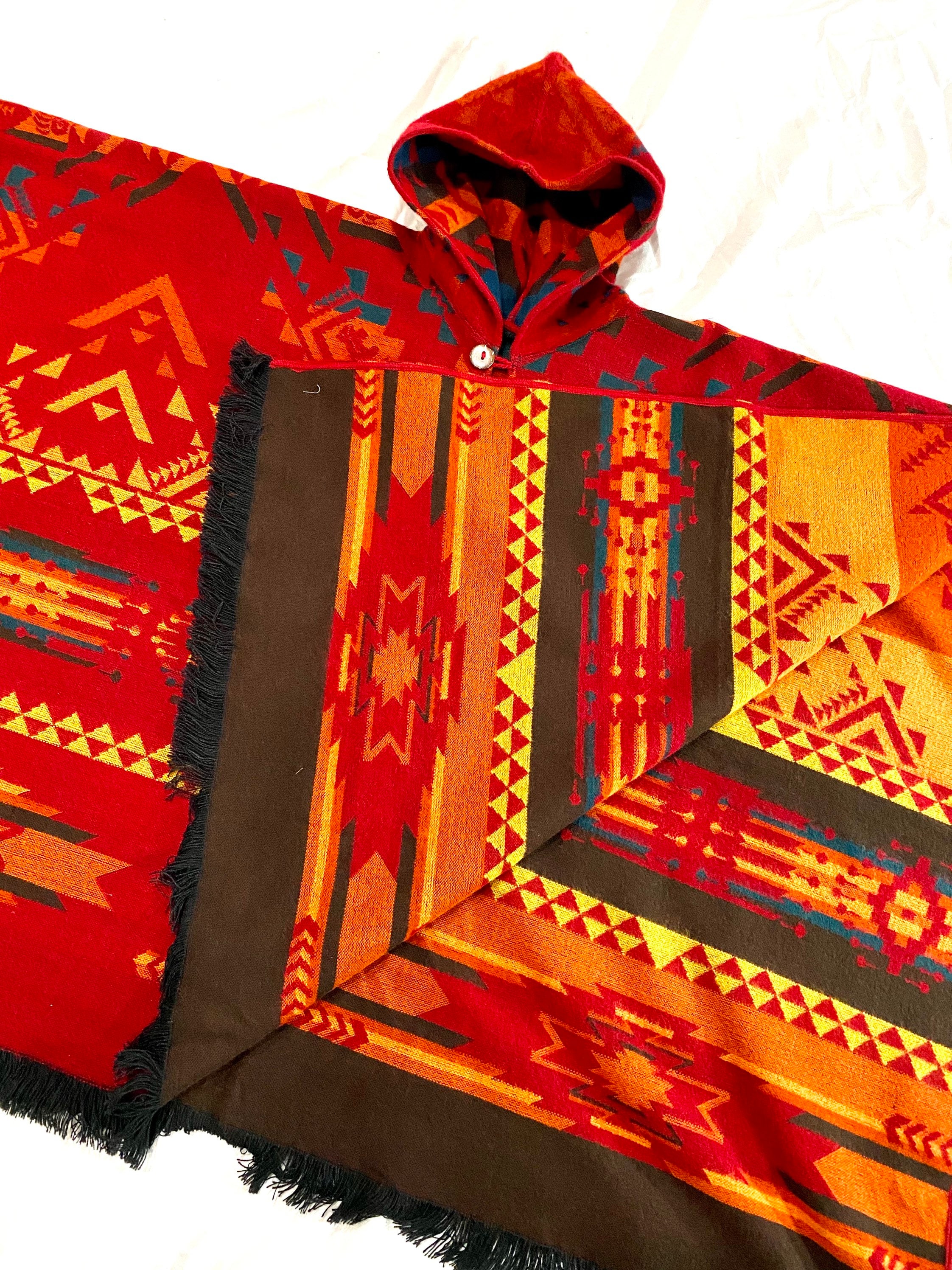 Red Poncho Handmade Alpaca Wool Poncho Reversilble Poncho - Etsy