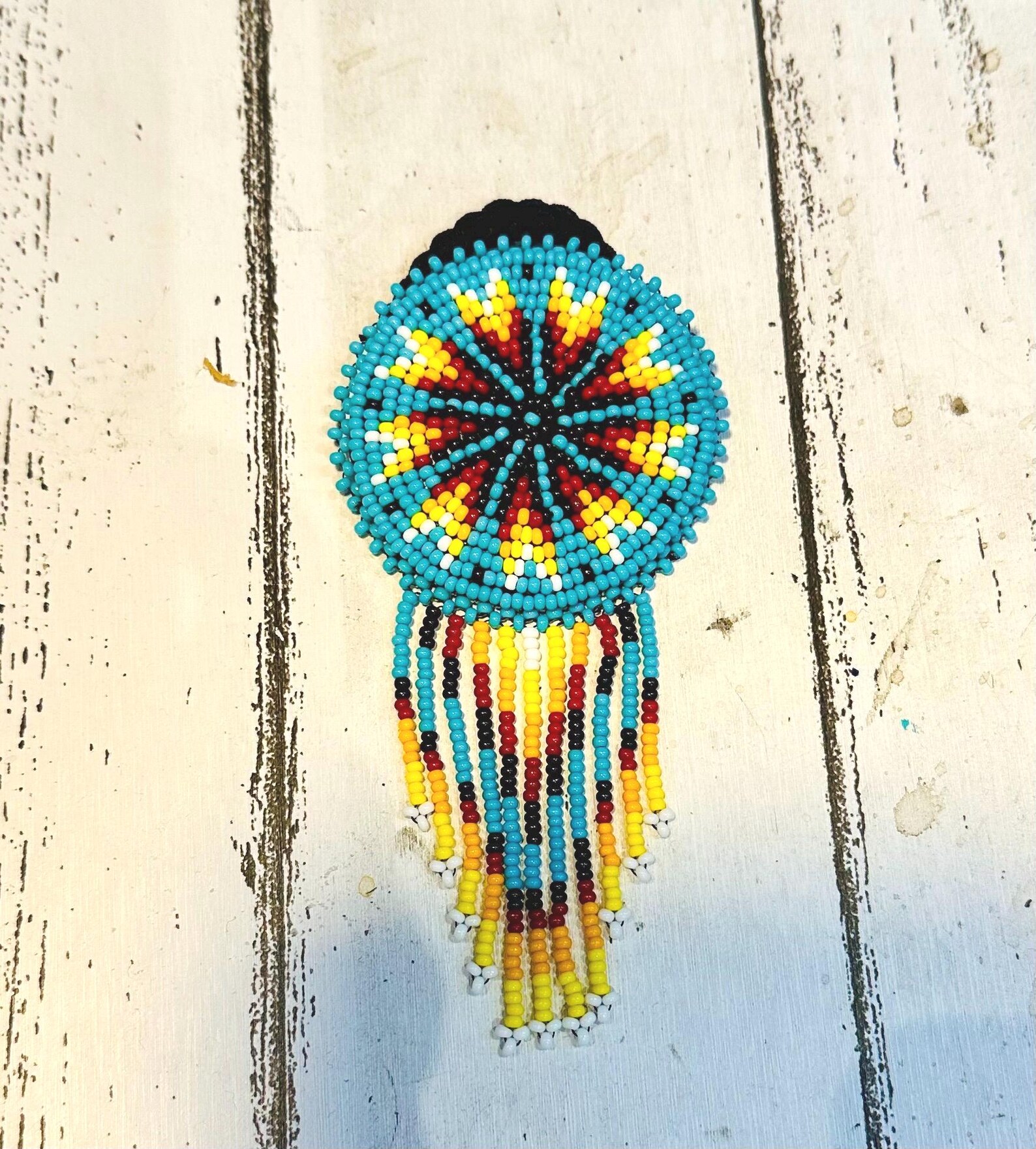 Beaded Hair Tie, Handmade Hair Tie, Native Fashion, Southwestern ...