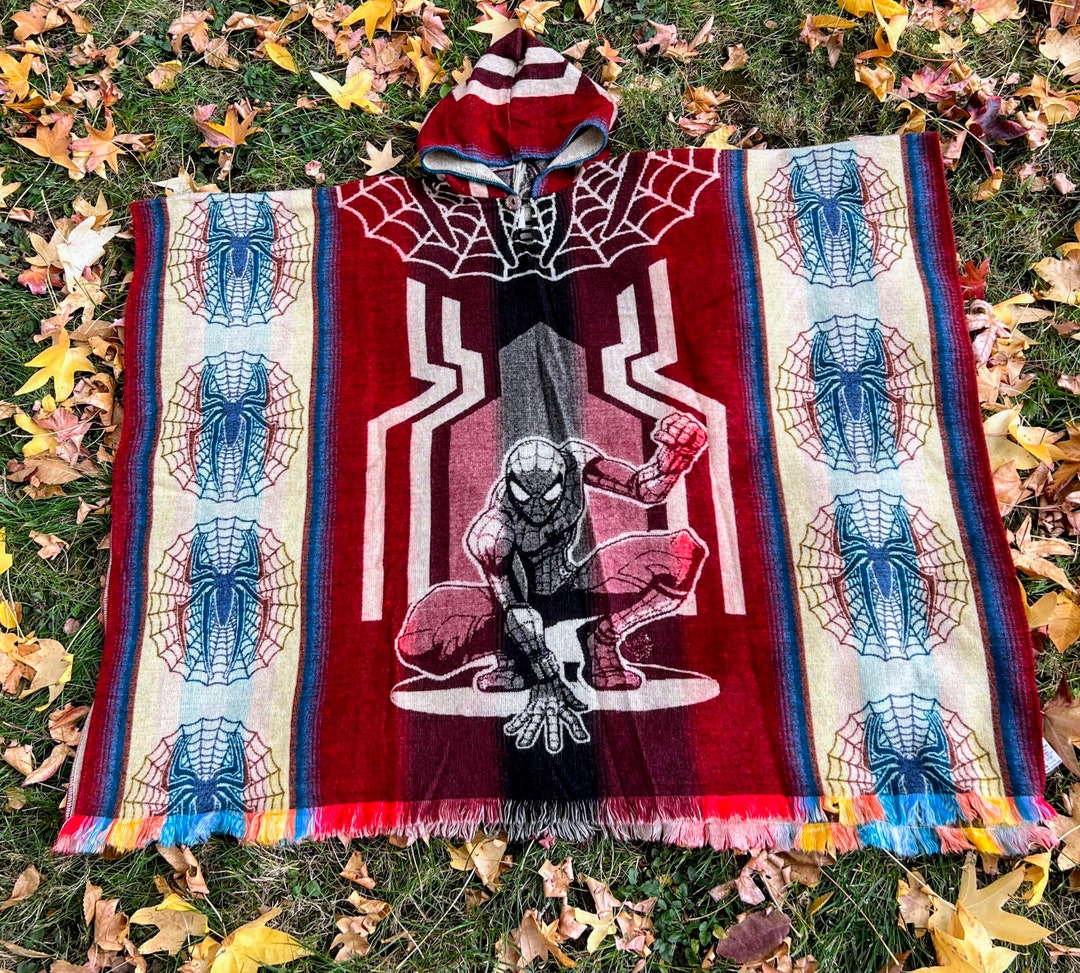 Spider Man Poncho, Alpaca Hooded Poncho, Marvel Comics Poncho, Unisex ...