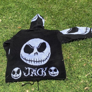 Jack Skellington Jacket, Unisex Zip Up, Alpaca Native Jacket ...