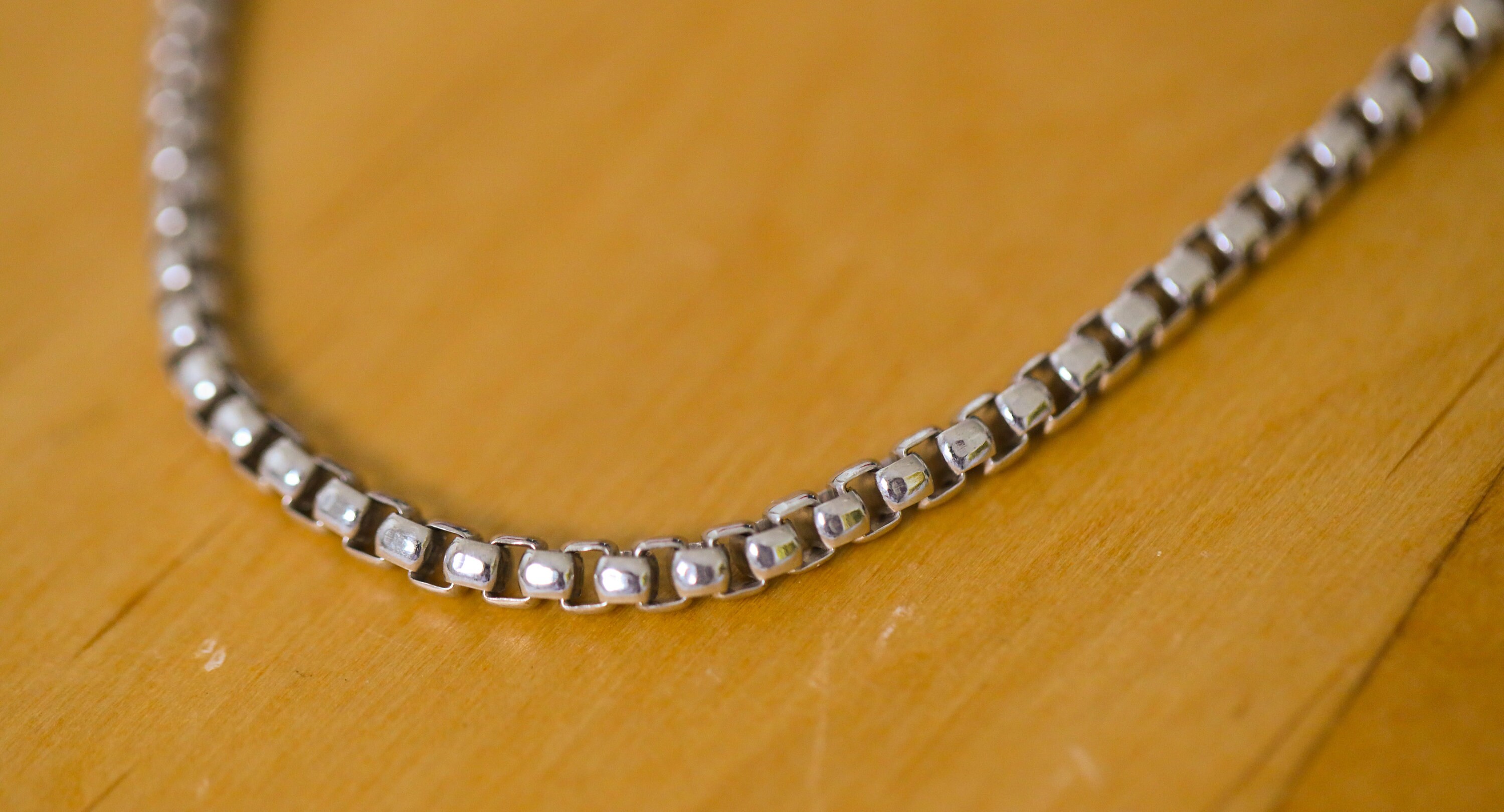 Big Rounded Box Silver Chain Solid Durable Handmade Silver | Etsy