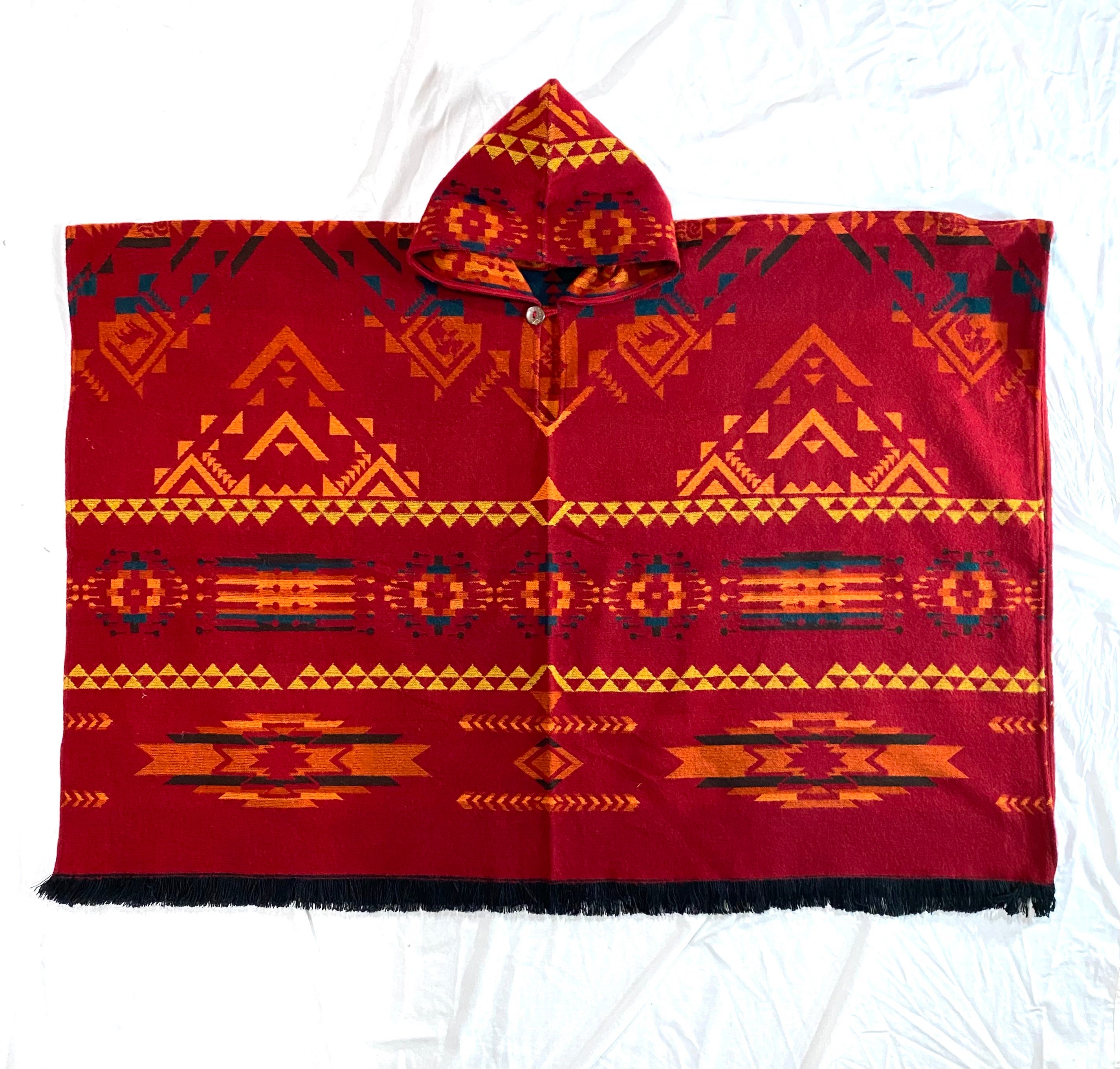 Red Poncho Handmade Alpaca Wool Poncho Reversilble Poncho - Etsy