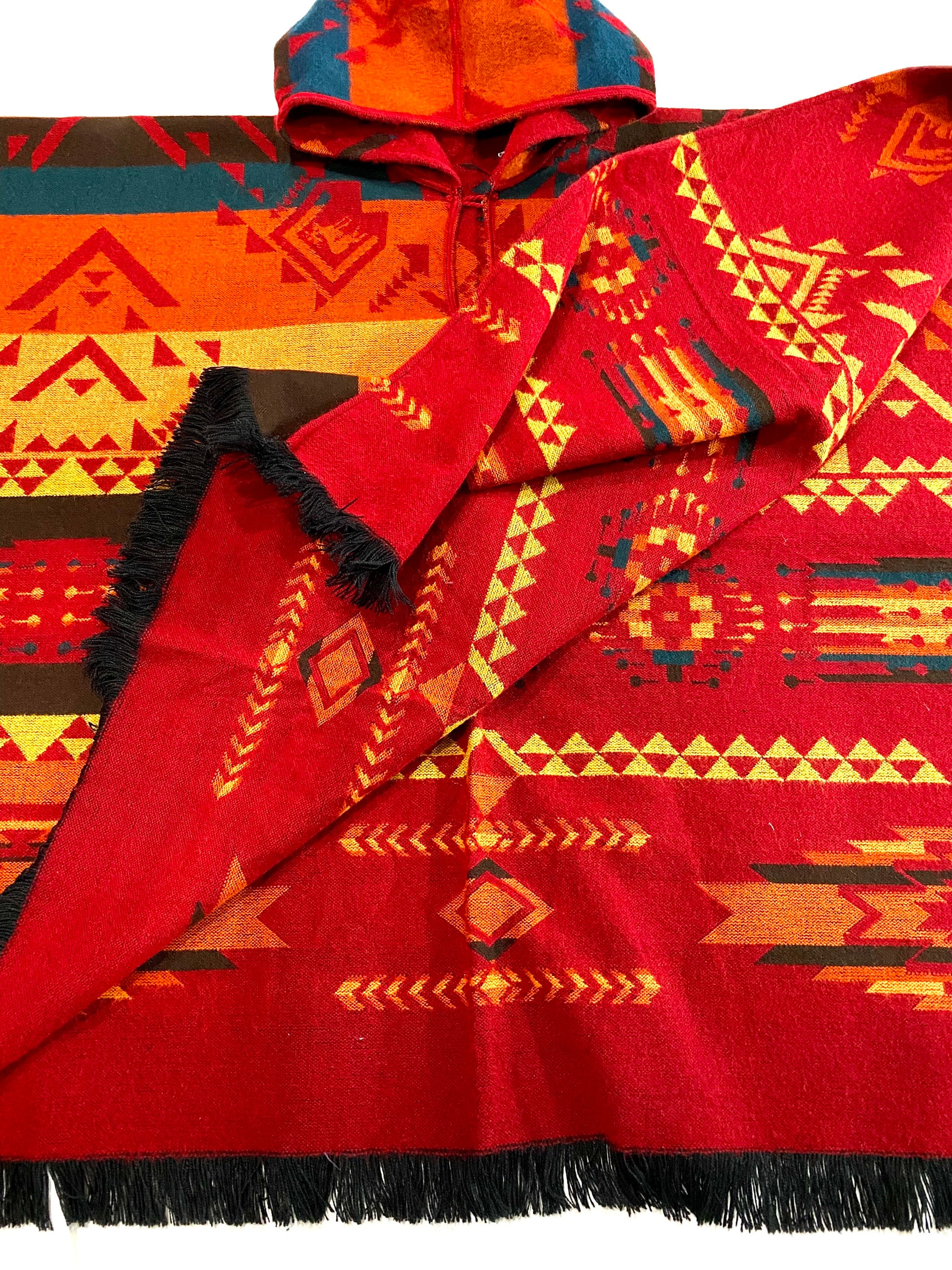 Red Poncho Handmade Alpaca Wool Poncho Reversilble Poncho - Etsy