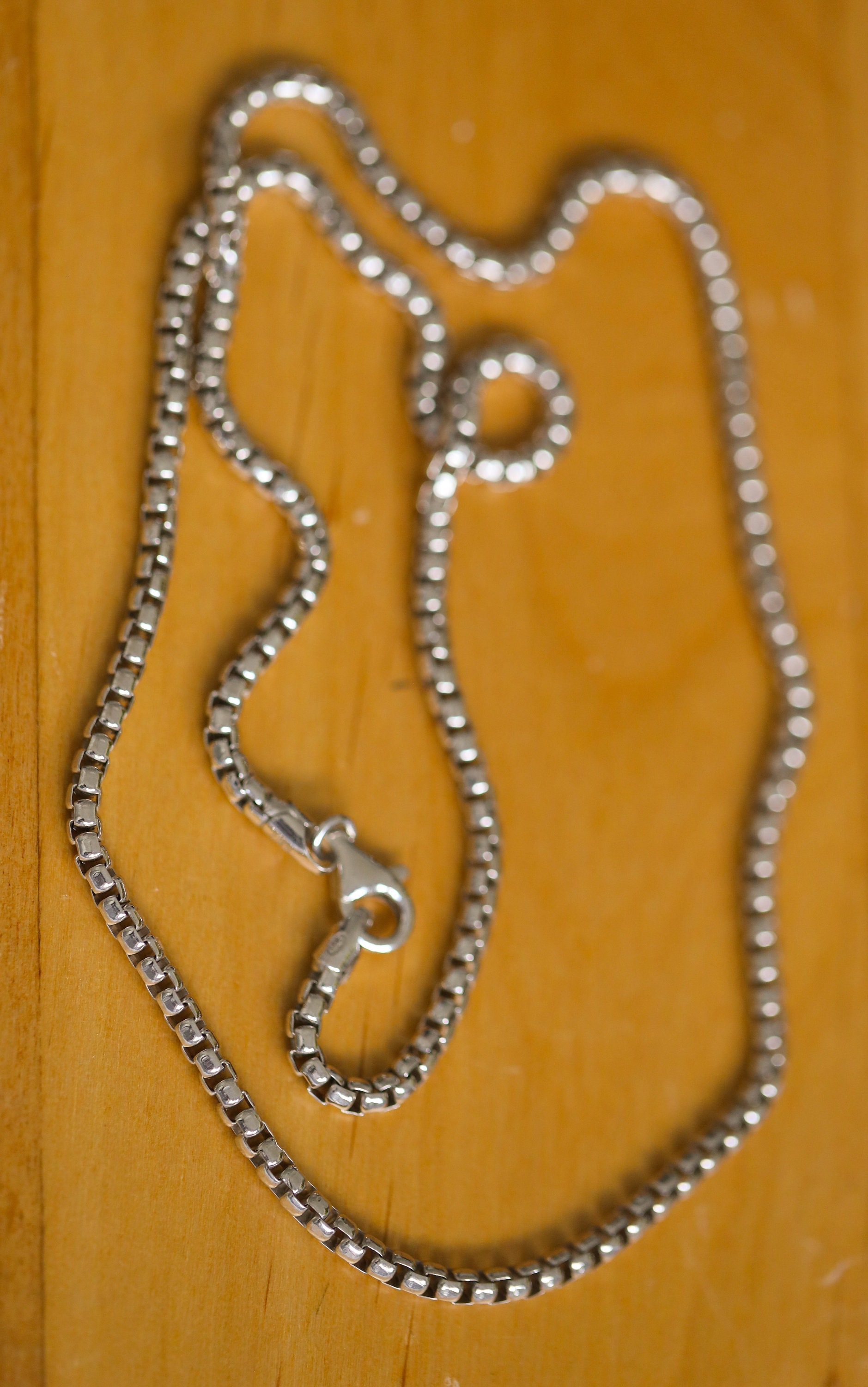 Big Rounded Box Silver Chain Solid Durable Handmade Silver | Etsy