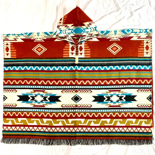 Orange Poncho - Etsy