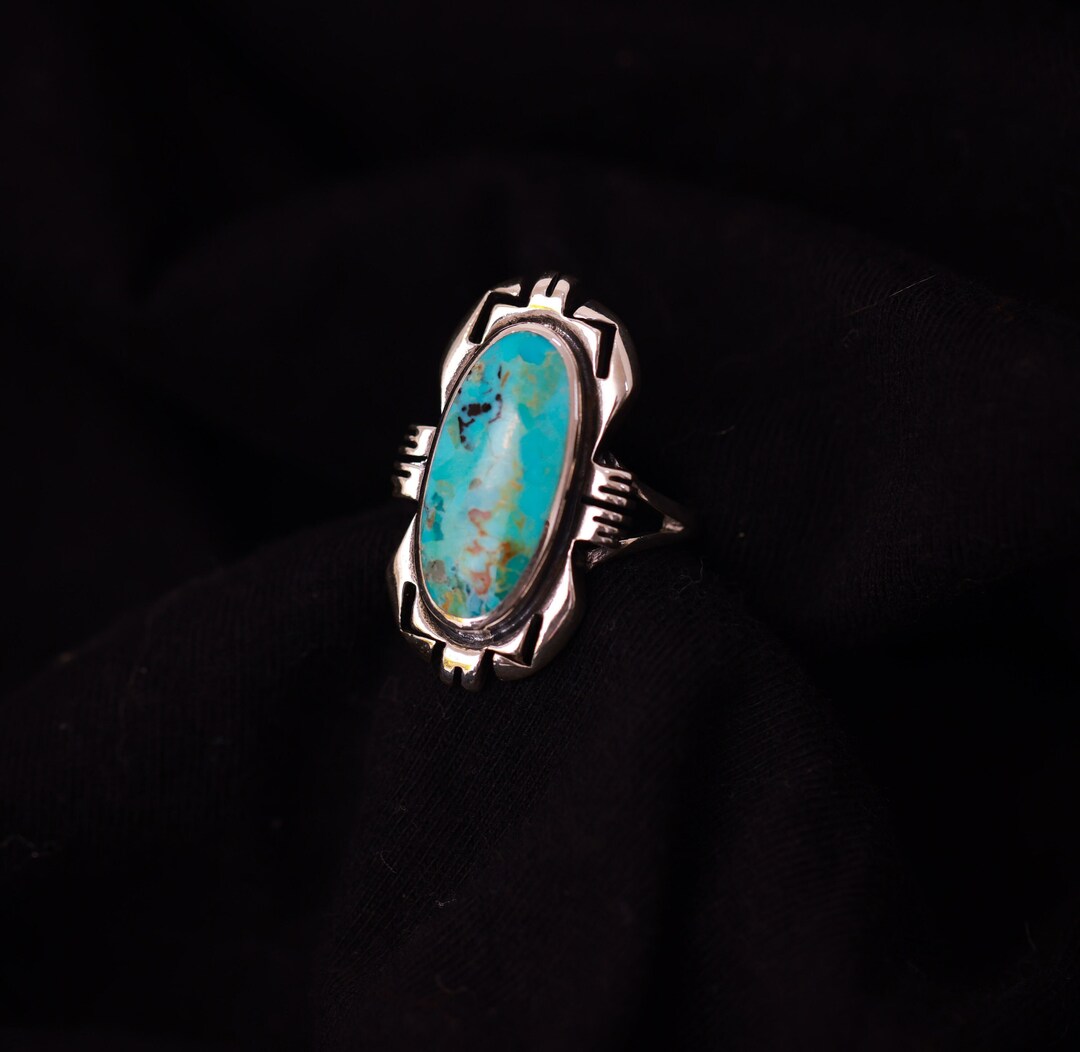 Turquoise Ring, Vintage Silver Ring, Nativer American Jewelry, Silver ...