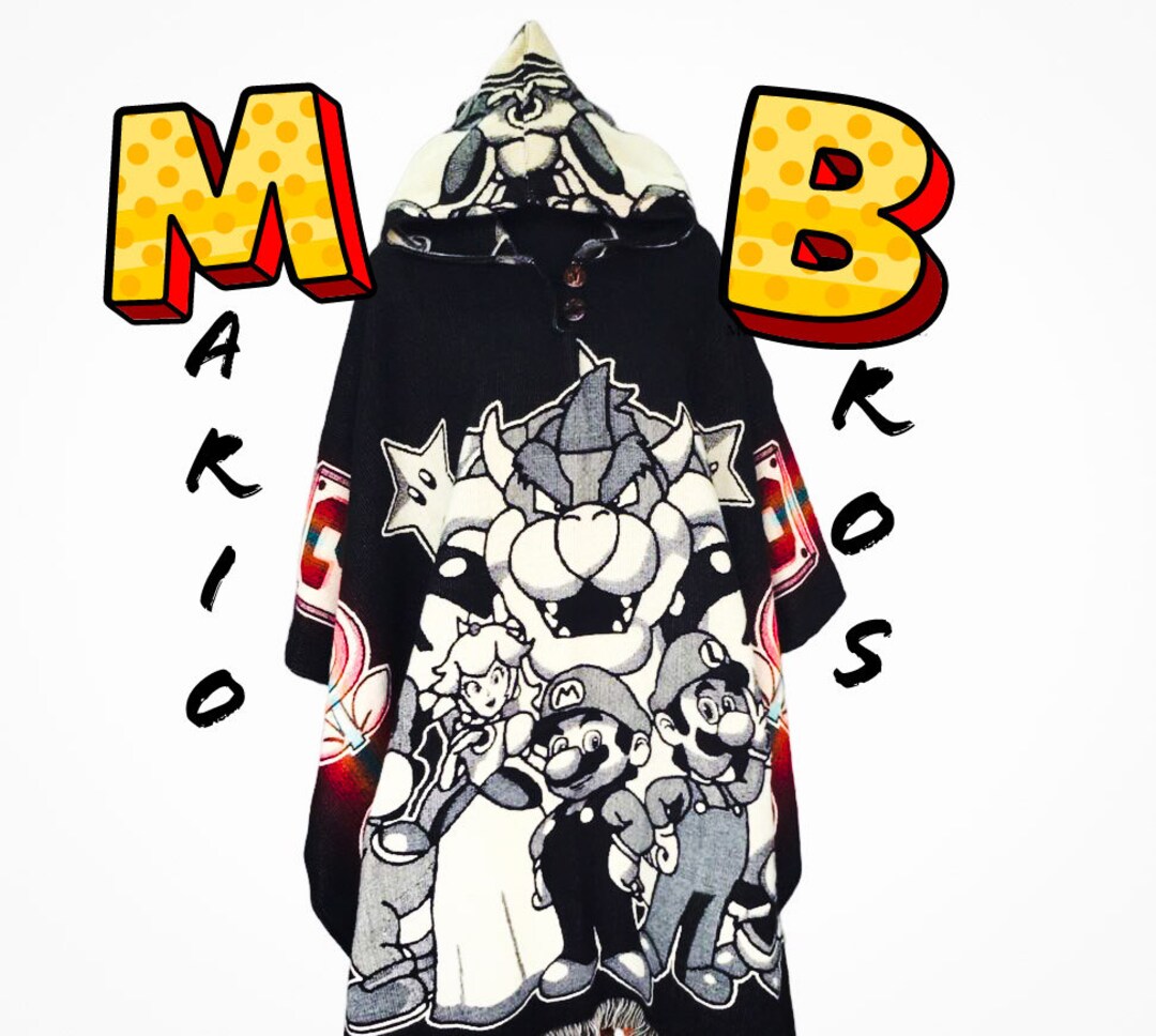 Mario Bros Poncho Unisex Anime Poncho Alpaca Wool Hooded - Etsy