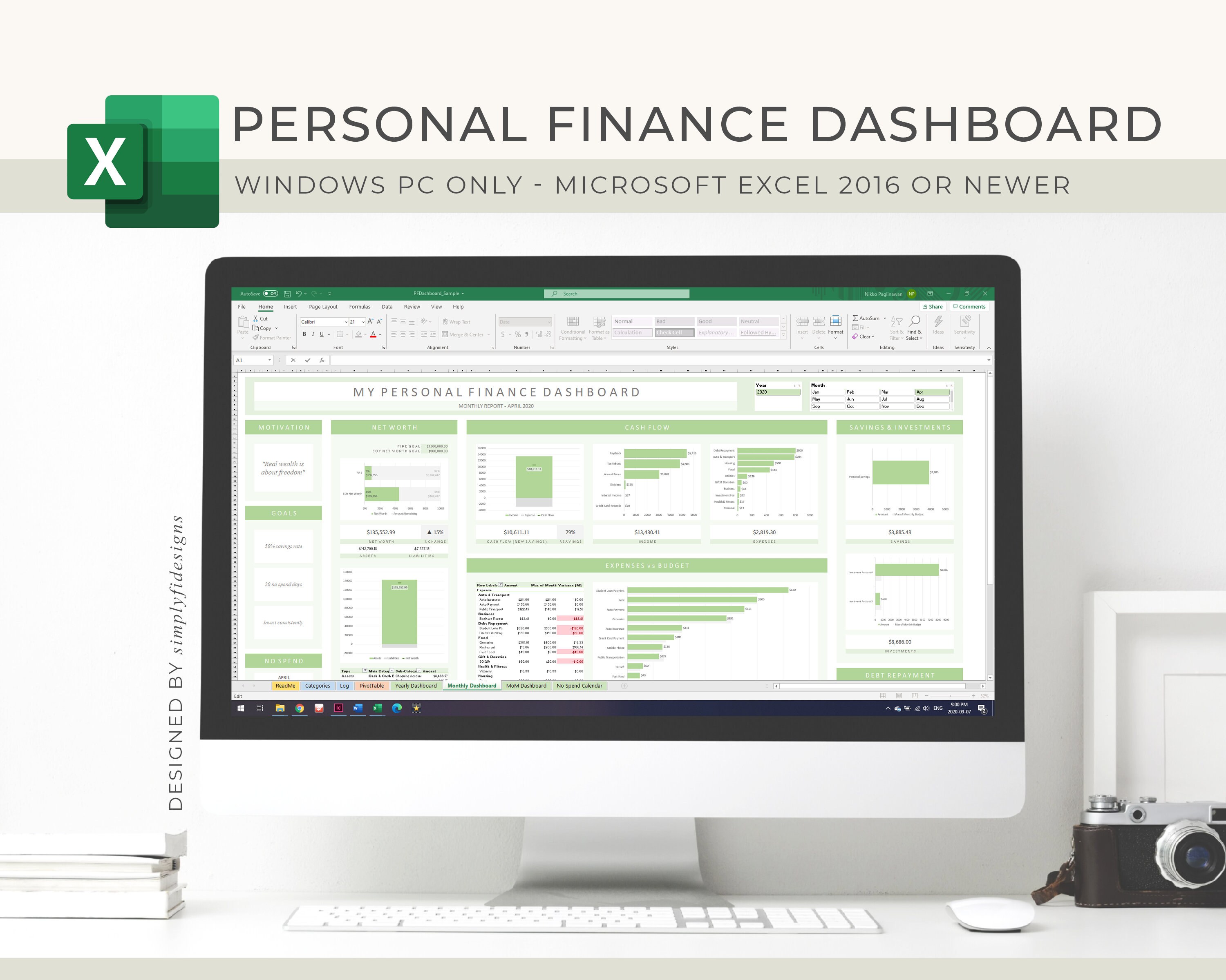 Digital Personal Finance Dashboard Budget Spreadsheet | Etsy