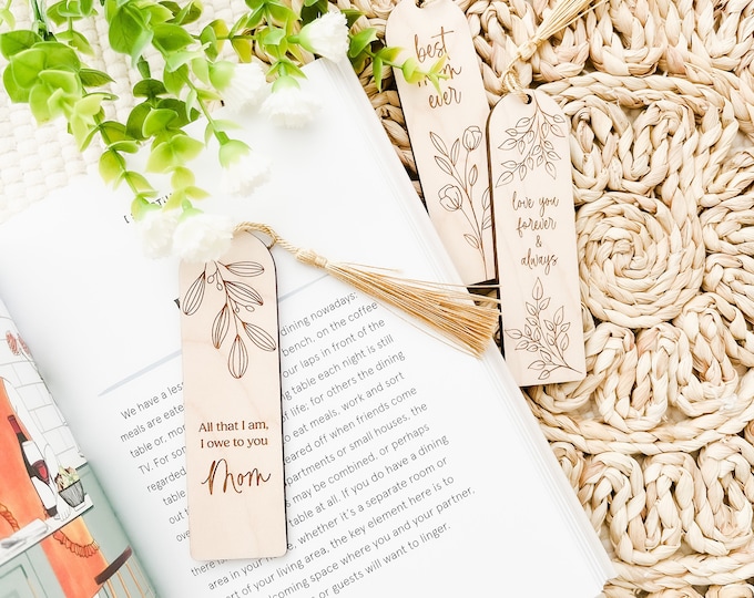 Custom Birth Flower Bookmark, Custom Mom Bookmark, Custom Grandma ...