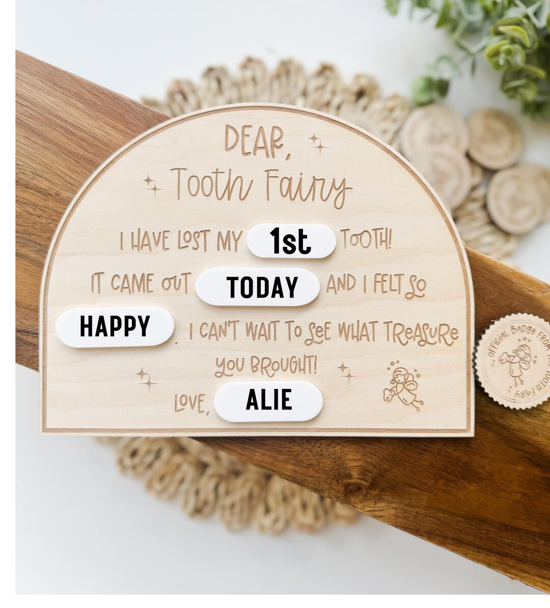 Tooth Fairy Board, Kid’s Tooth Fairy Keepsake, Dry Erase Tooth Fairy ...