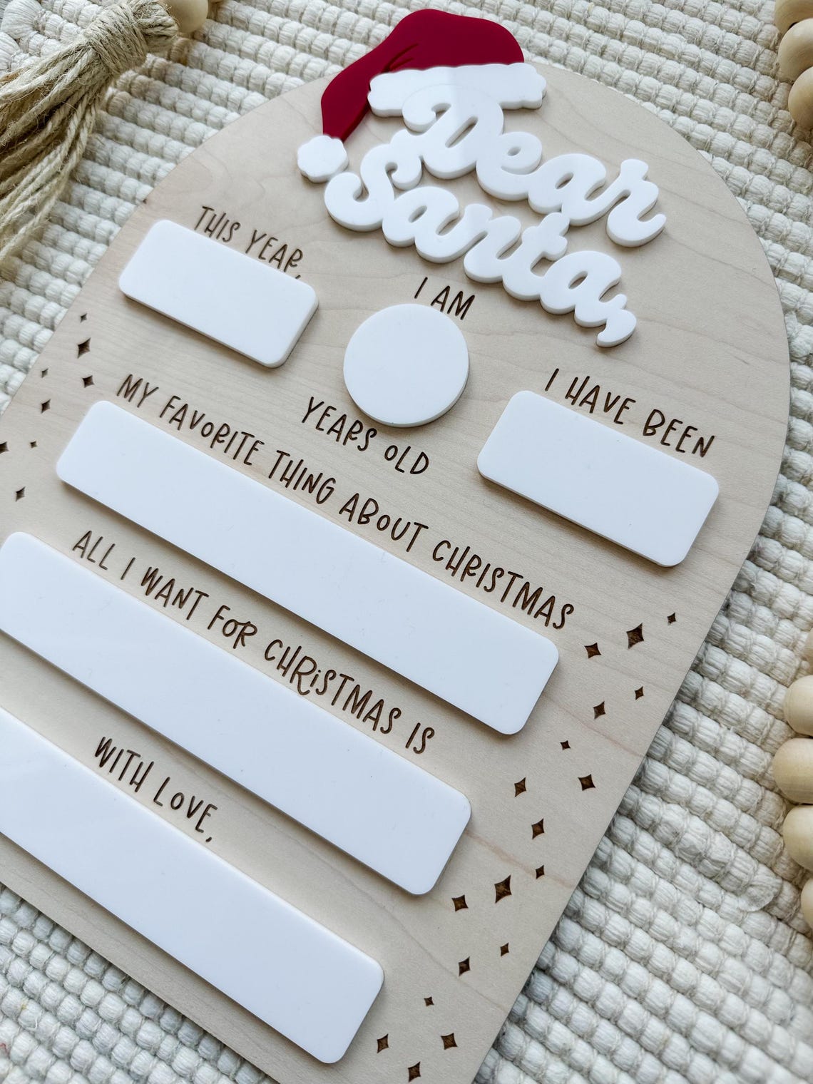Dear Santa Sign, Christmas Keepsake Sign, Dry Erase Santa Sign ...
