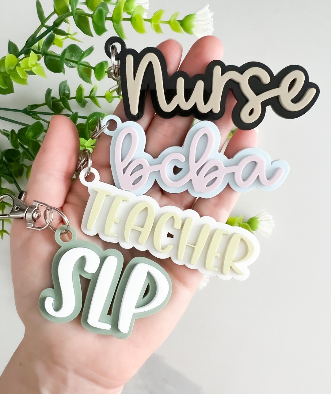 Job Title Keychain, Acrylic Keychains, Gifts for SLP, Teacher Gifts ...